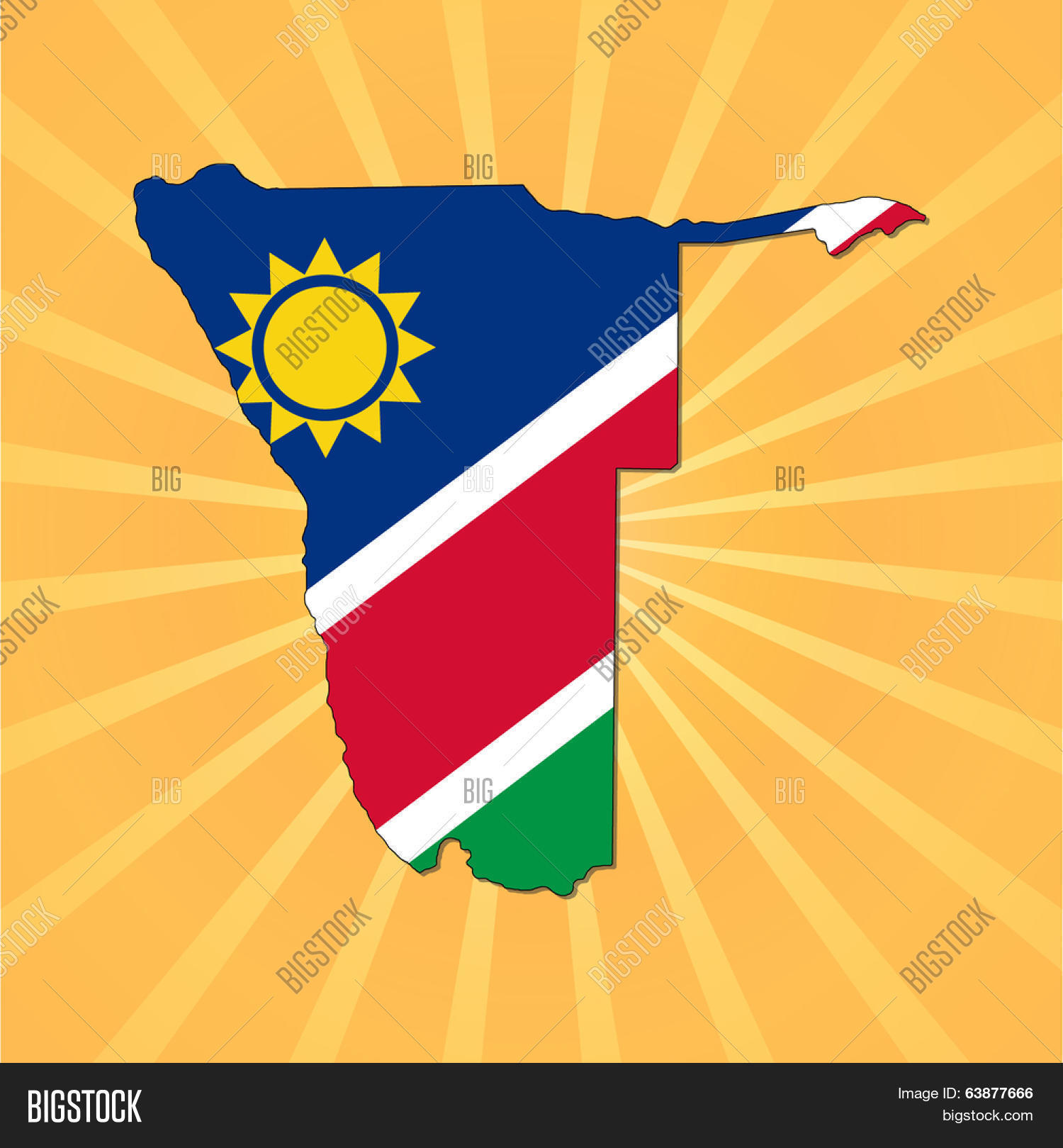 Namibia Map Flag On Vector & Photo (Free Trial) | Bigstock