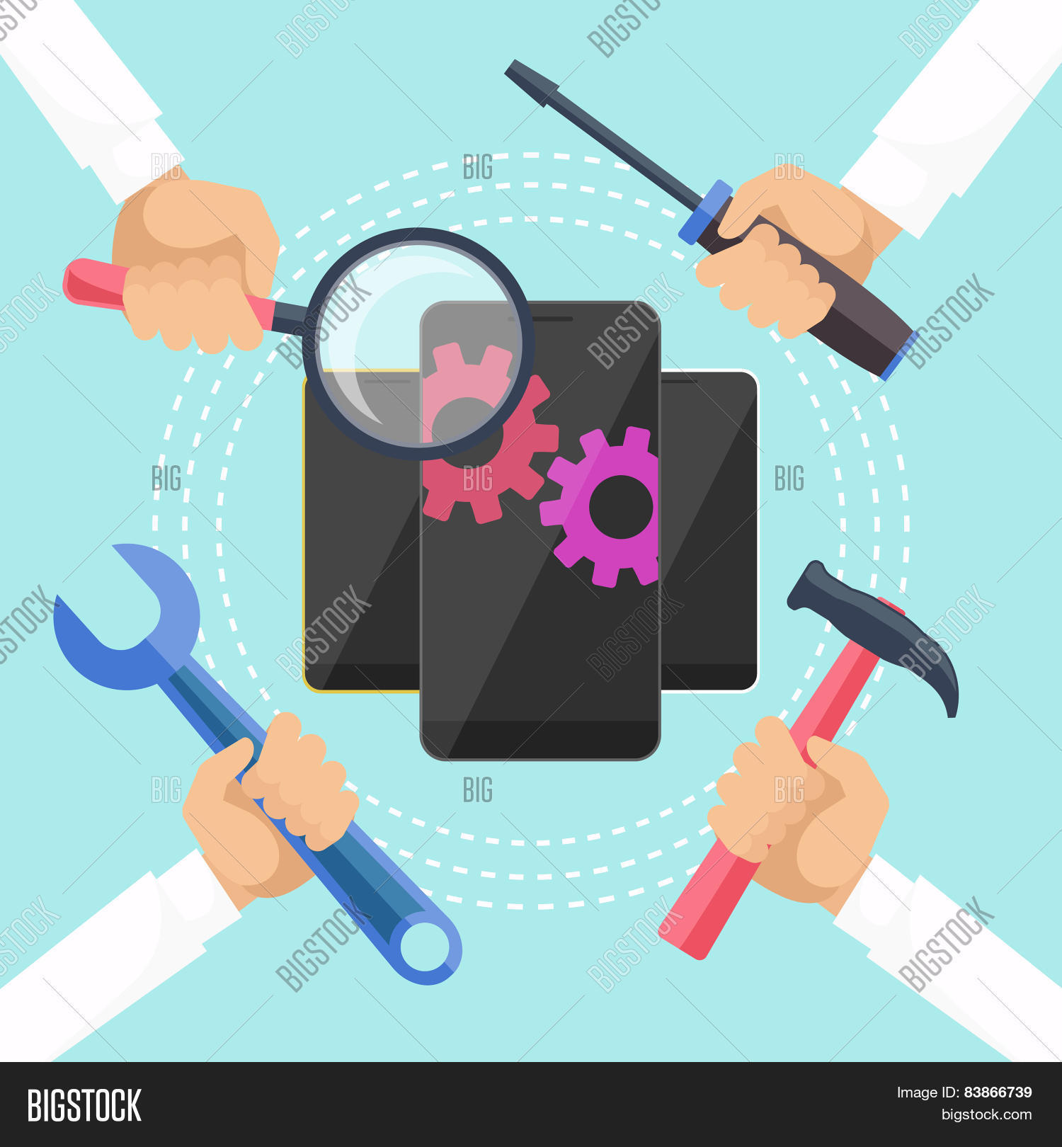 Mobile Service Vector & Photo (Free Trial) | Bigstock