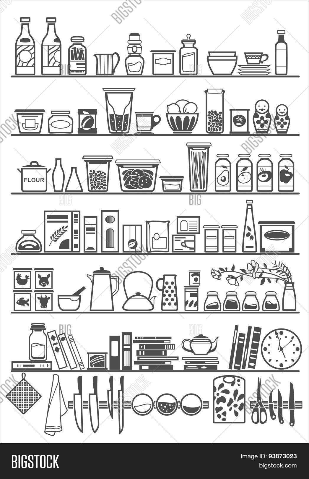Kitchen Pantry Vector & Photo (Free Trial) | Bigstock