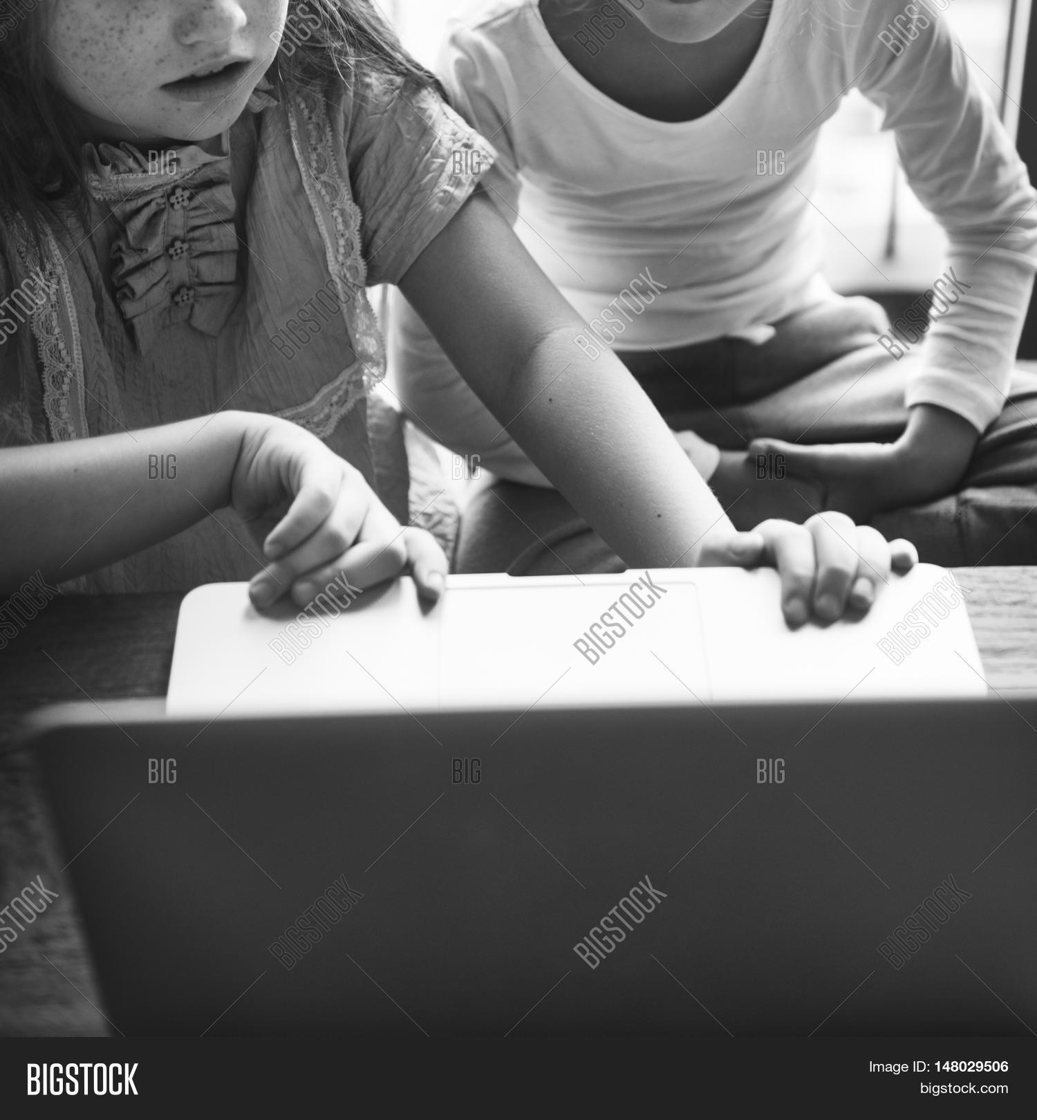 Girls Using Computer Image & Photo (Free Trial) | Bigstock