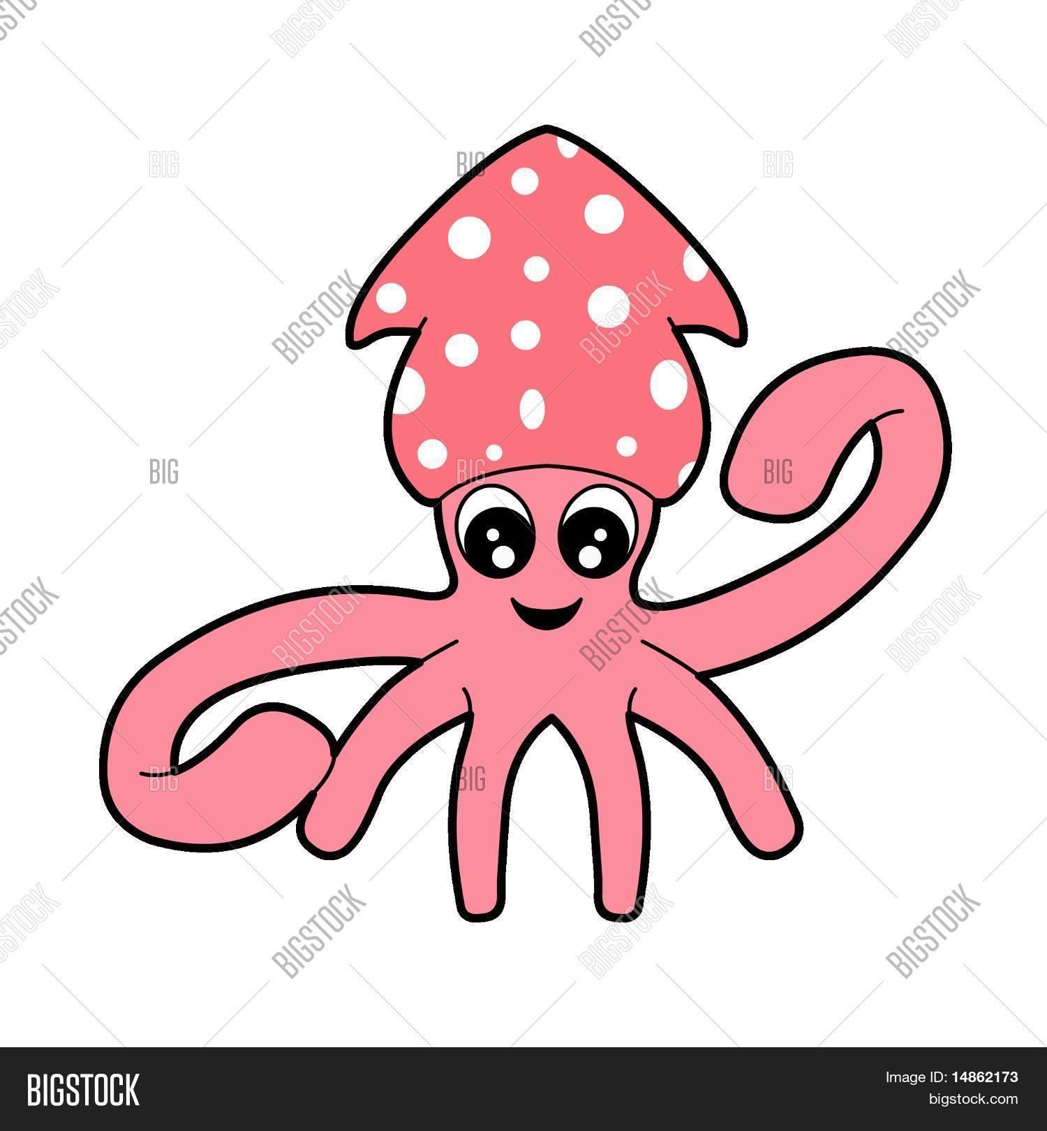 Cute Cartoon Squid Image & Photo (Free Trial) | Bigstock