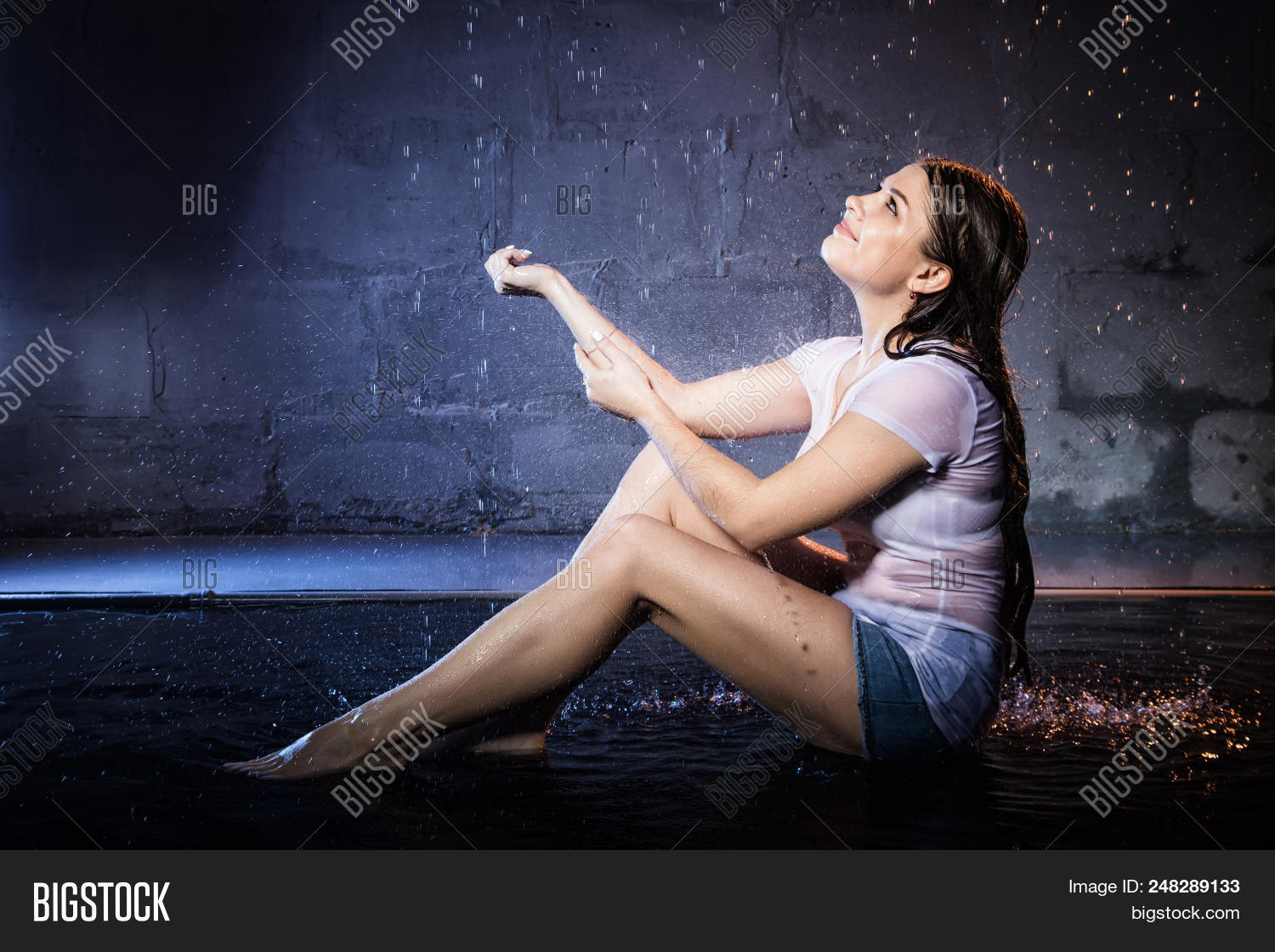 Girl Brunette Wet Hair Image And Photo Free Trial Bigstock