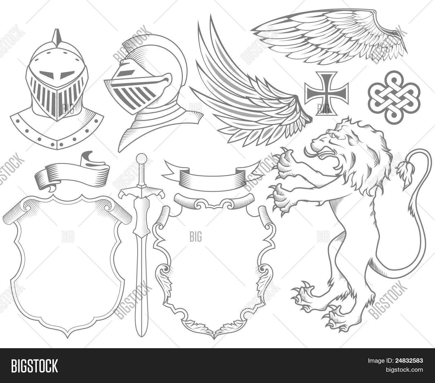 Set Knight Heraldic Vector & Photo (Free Trial) | Bigstock