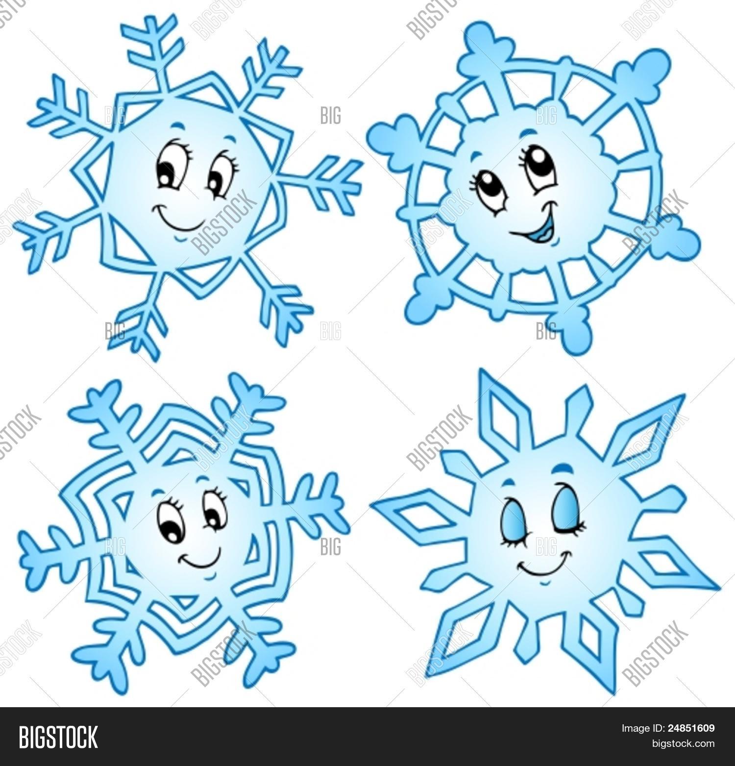 Cartoon Snowflakes Vector & Photo (Free Trial) | Bigstock