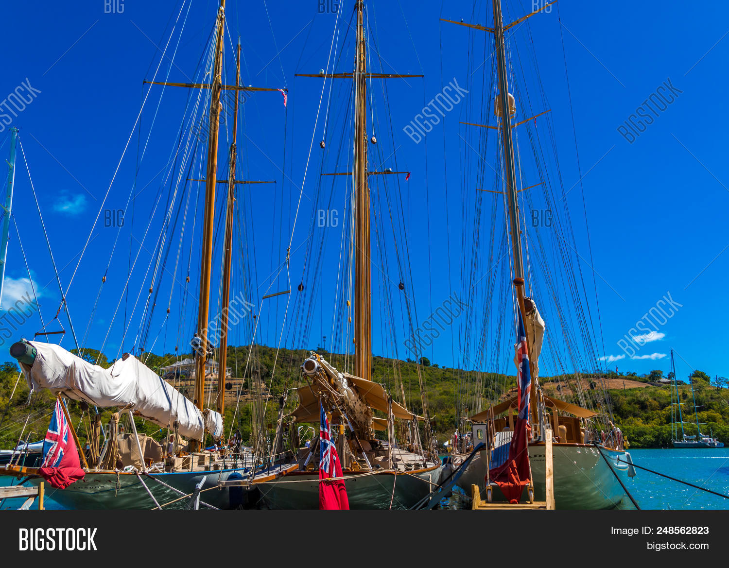 Three Masts On Blue Image & Photo (Free Trial) | Bigstock