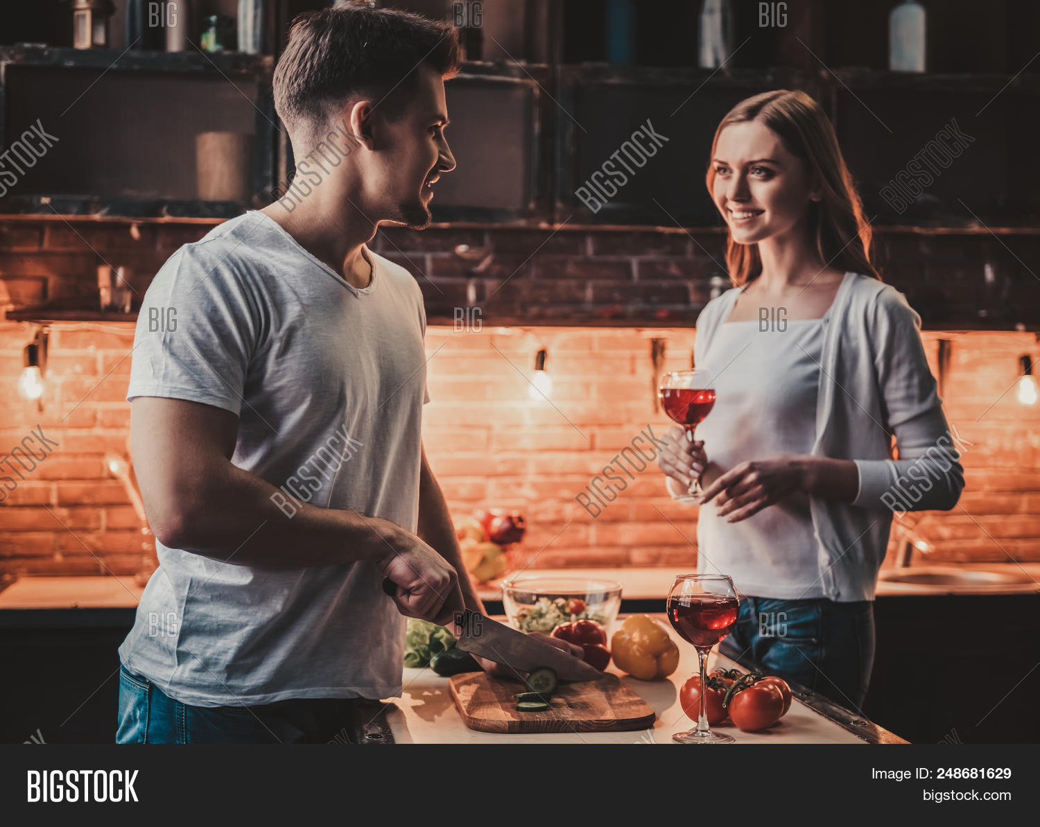 Young Couple Cooking Image & Photo (Free Trial) | Bigstock