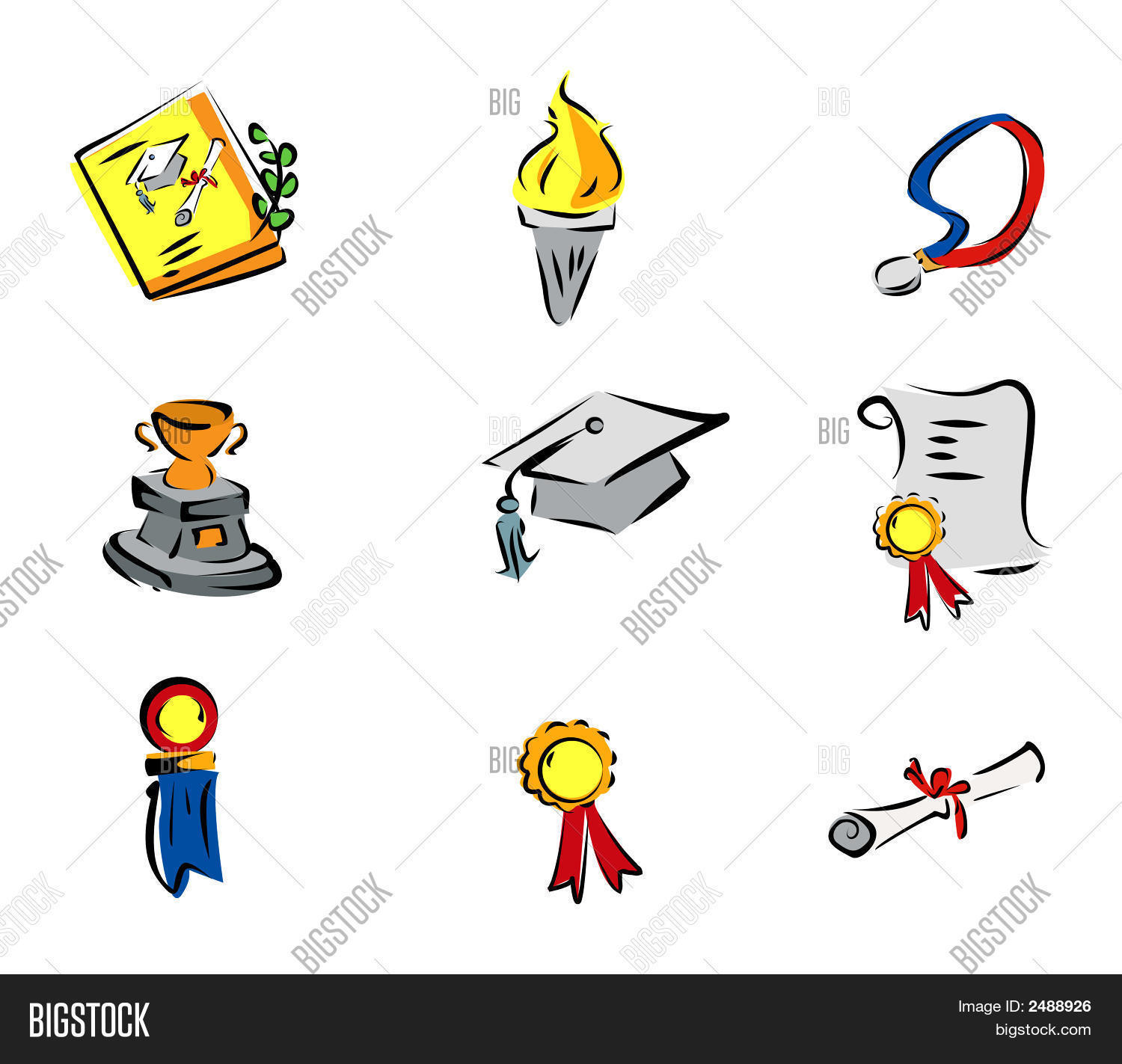 Graduation Icons Image & Photo (Free Trial) | Bigstock