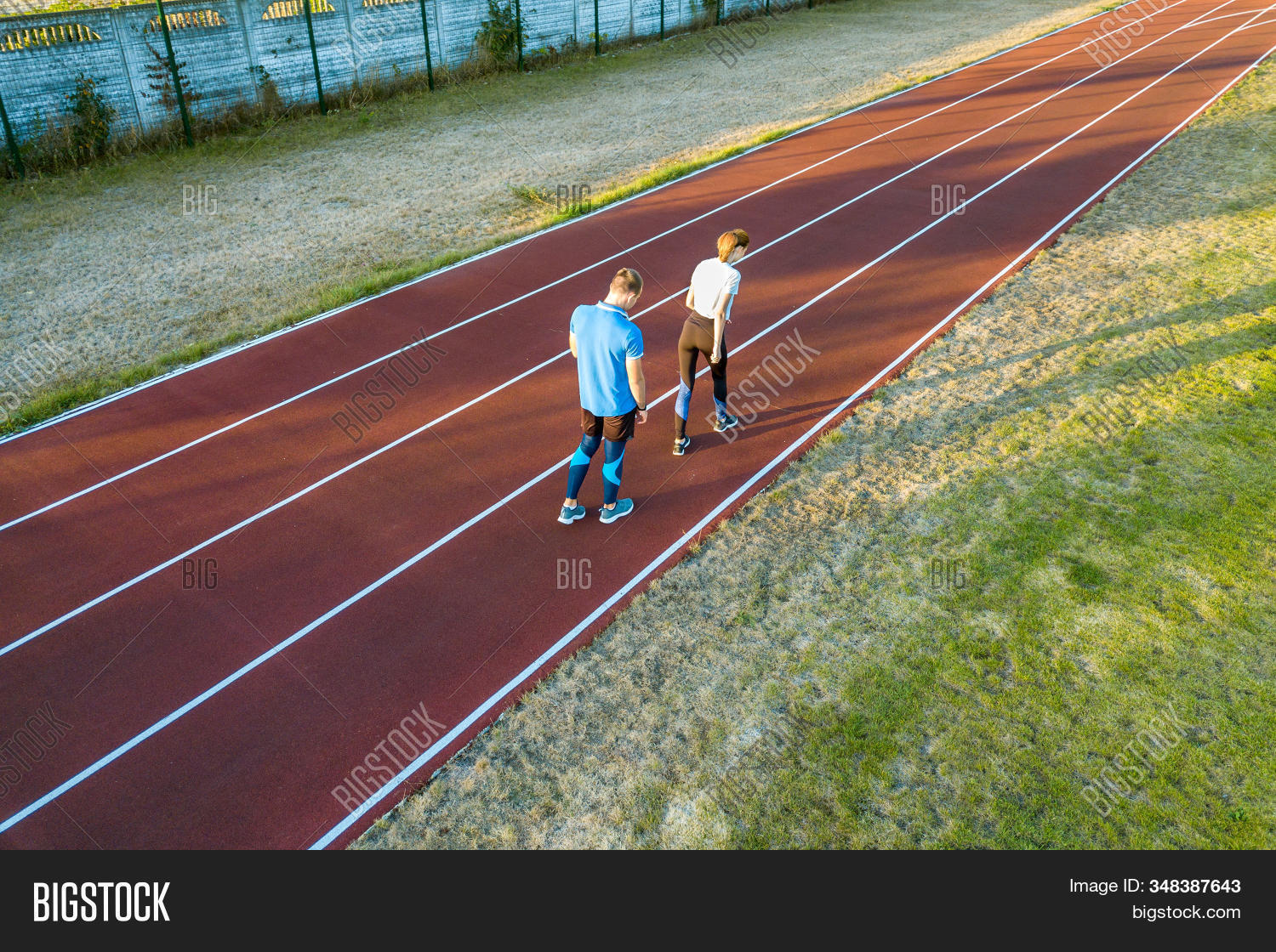 Overhead View Of Running Track