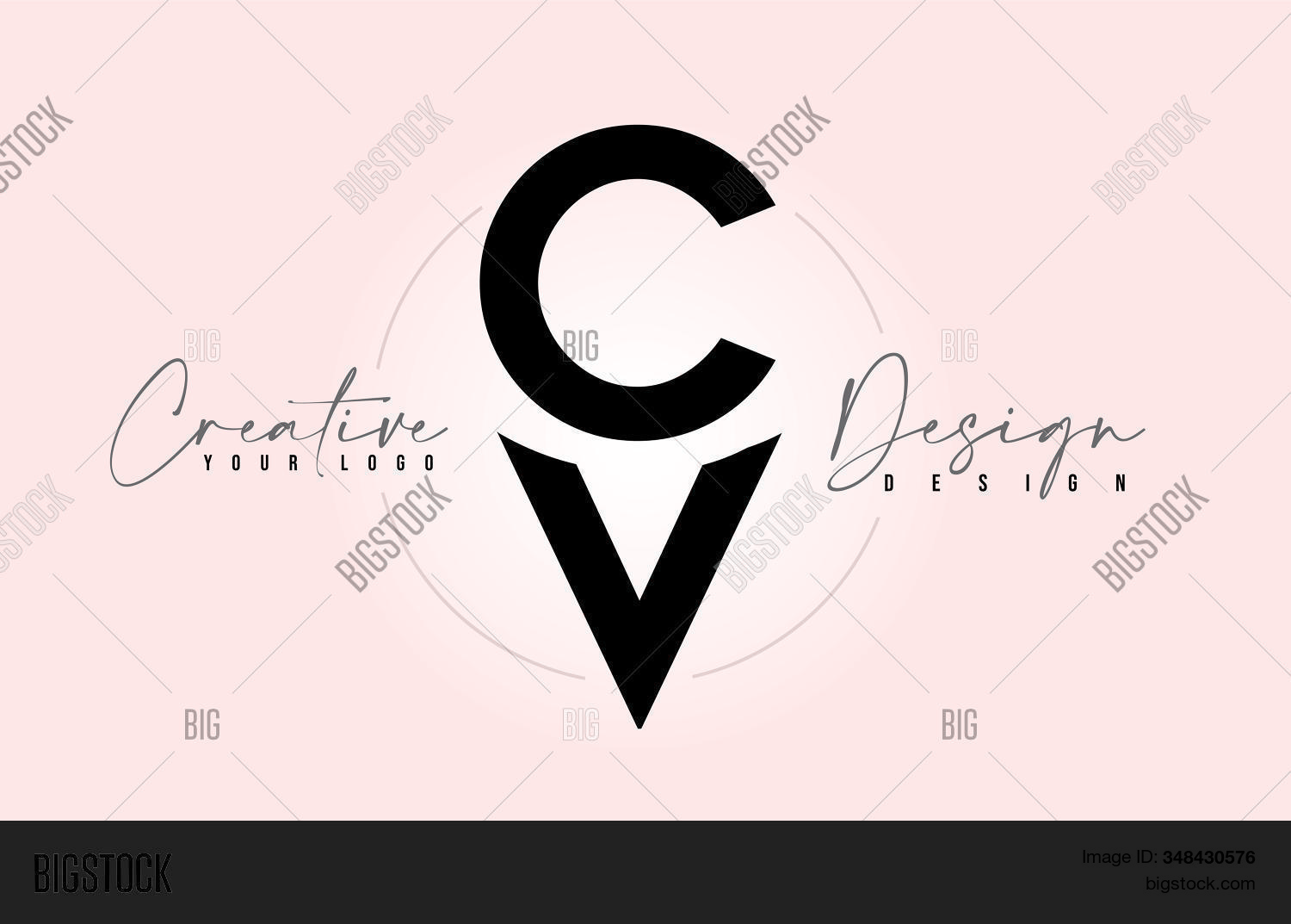 Cv Letter Design Icon Vector & Photo (Free Trial) | Bigstock