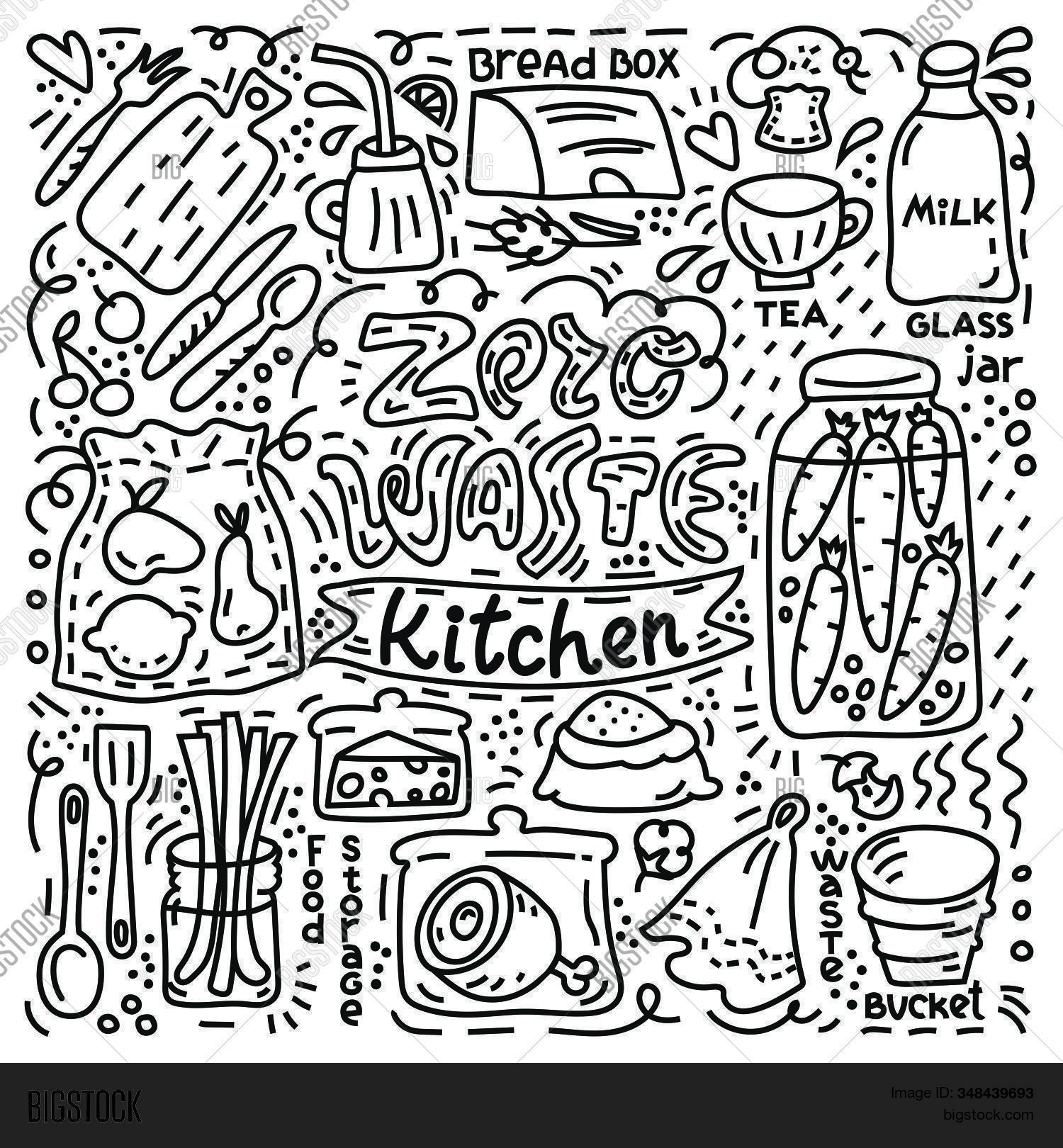 Zero Waste Outline Vector & Photo (Free Trial) | Bigstock