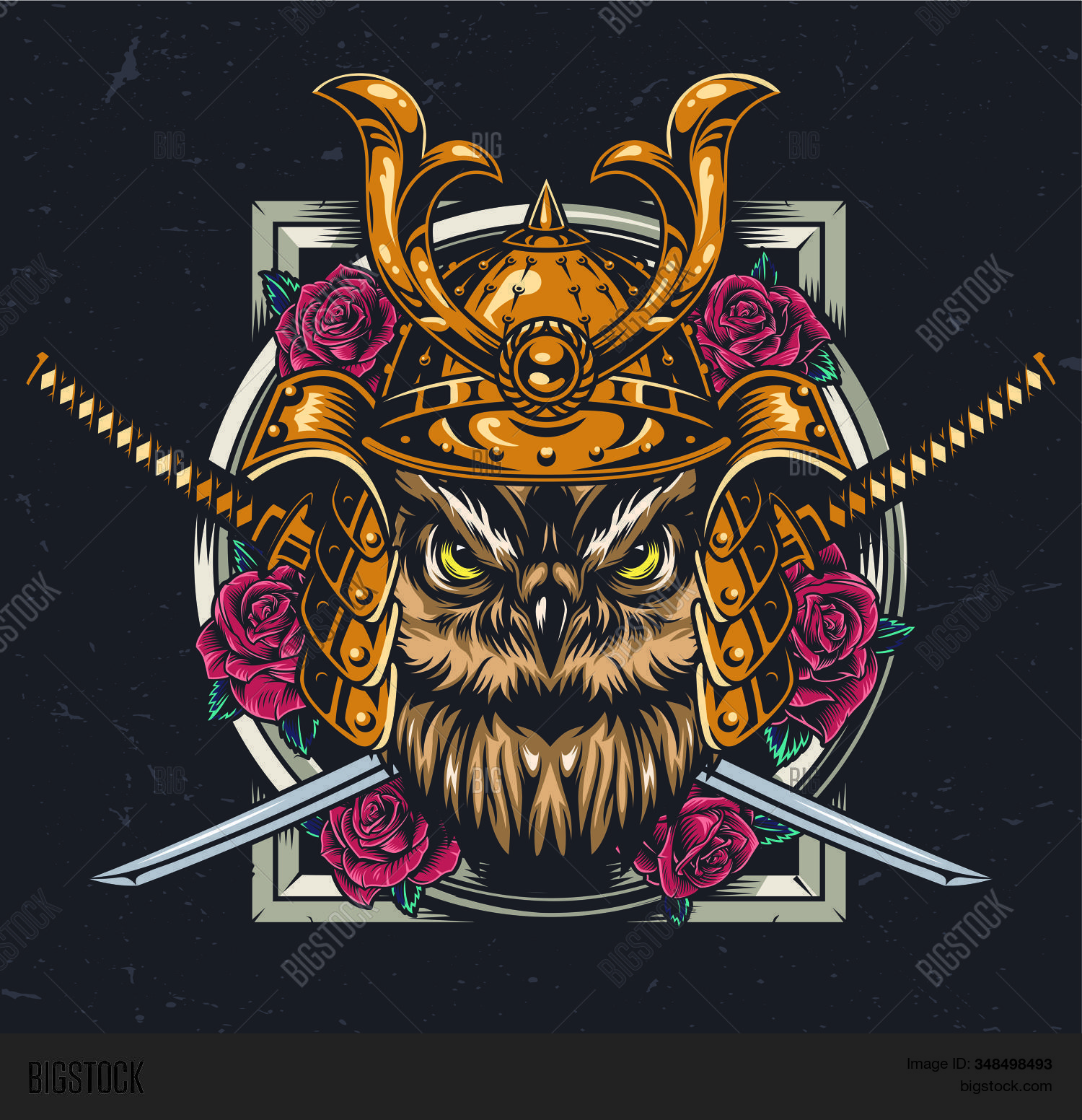 Owl Samurai Vintage Vector & Photo (Free Trial) | Bigstock