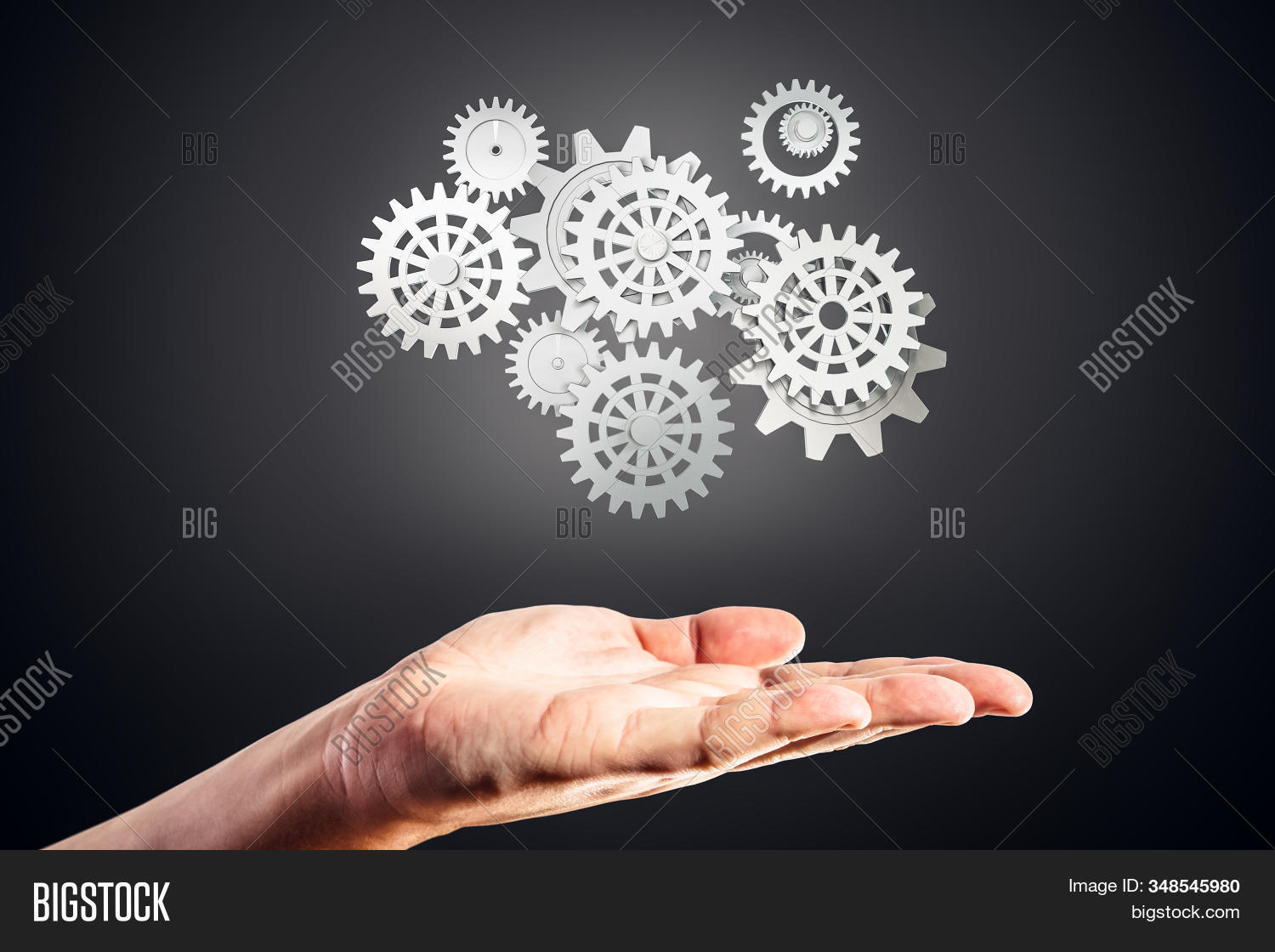 Hand Holding Cogs Image & Photo (Free Trial) | Bigstock