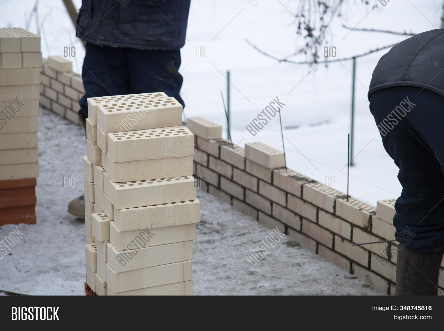 Laying Bricks. Making Image & Photo (Free Trial) | Bigstock