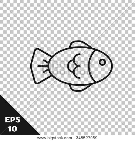 Black Line Fish Icon Vector & Photo (Free Trial) | Bigstock