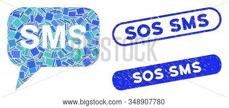 Mosaic Sms Distressed Vector & Photo (Free Trial) | Bigstock