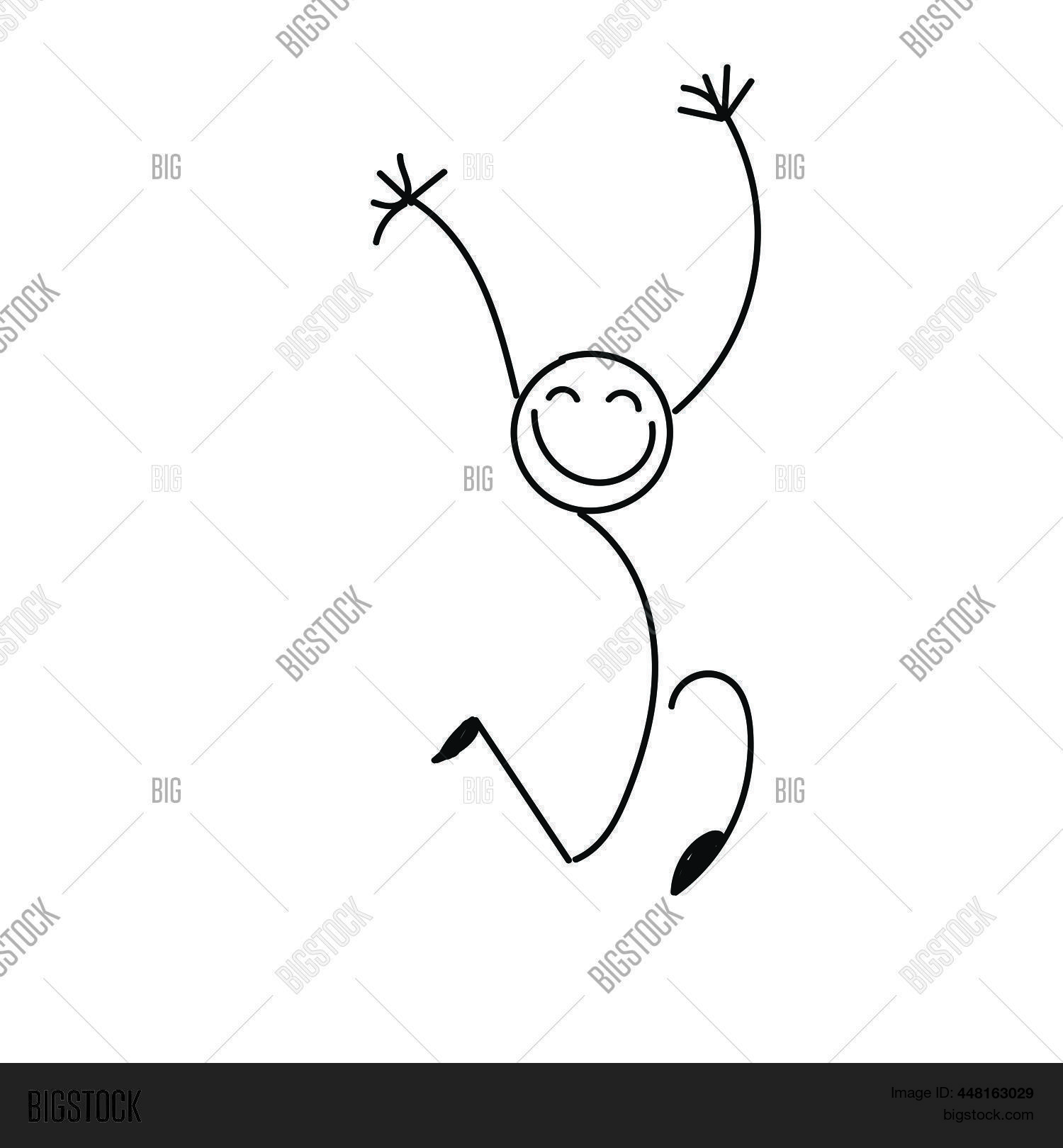 Happy Stick Figure Vector & Photo (Free Trial) | Bigstock