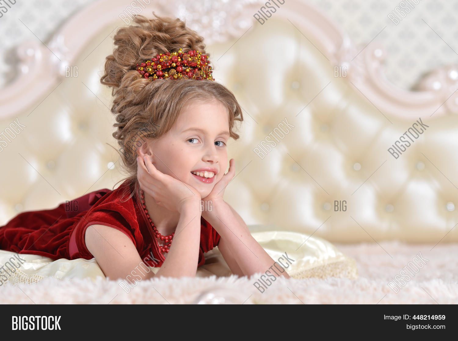 Cute Little Girl Red Image & Photo (Free Trial) | Bigstock