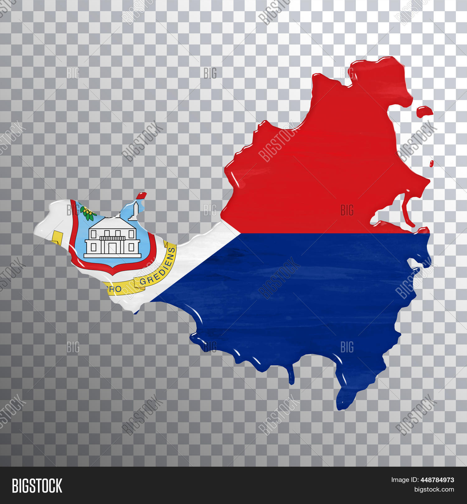 Saint Martin Flag Map Image & Photo (Free Trial) | Bigstock