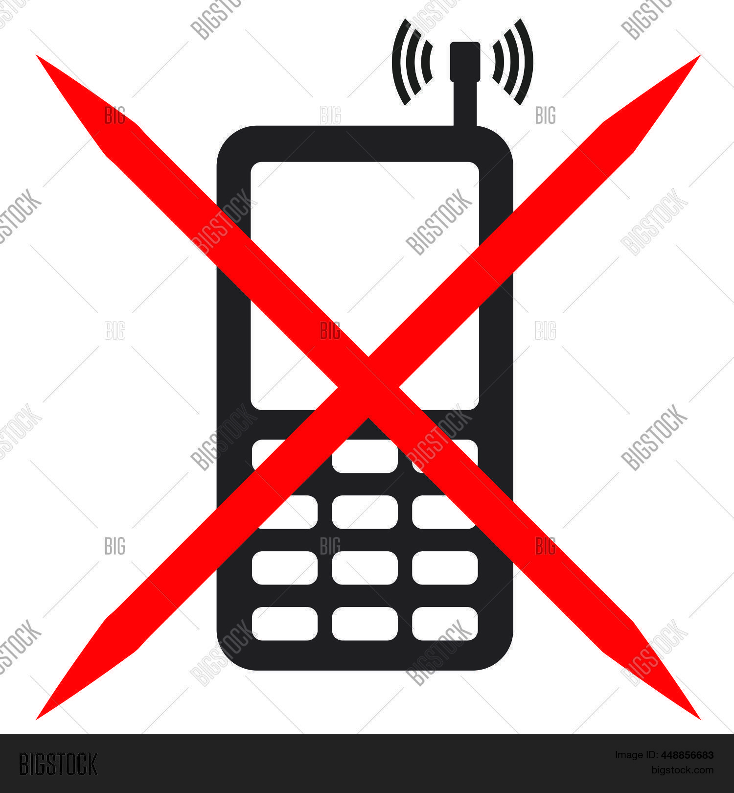 Phone Warning Stop Vector & Photo (Free Trial) | Bigstock