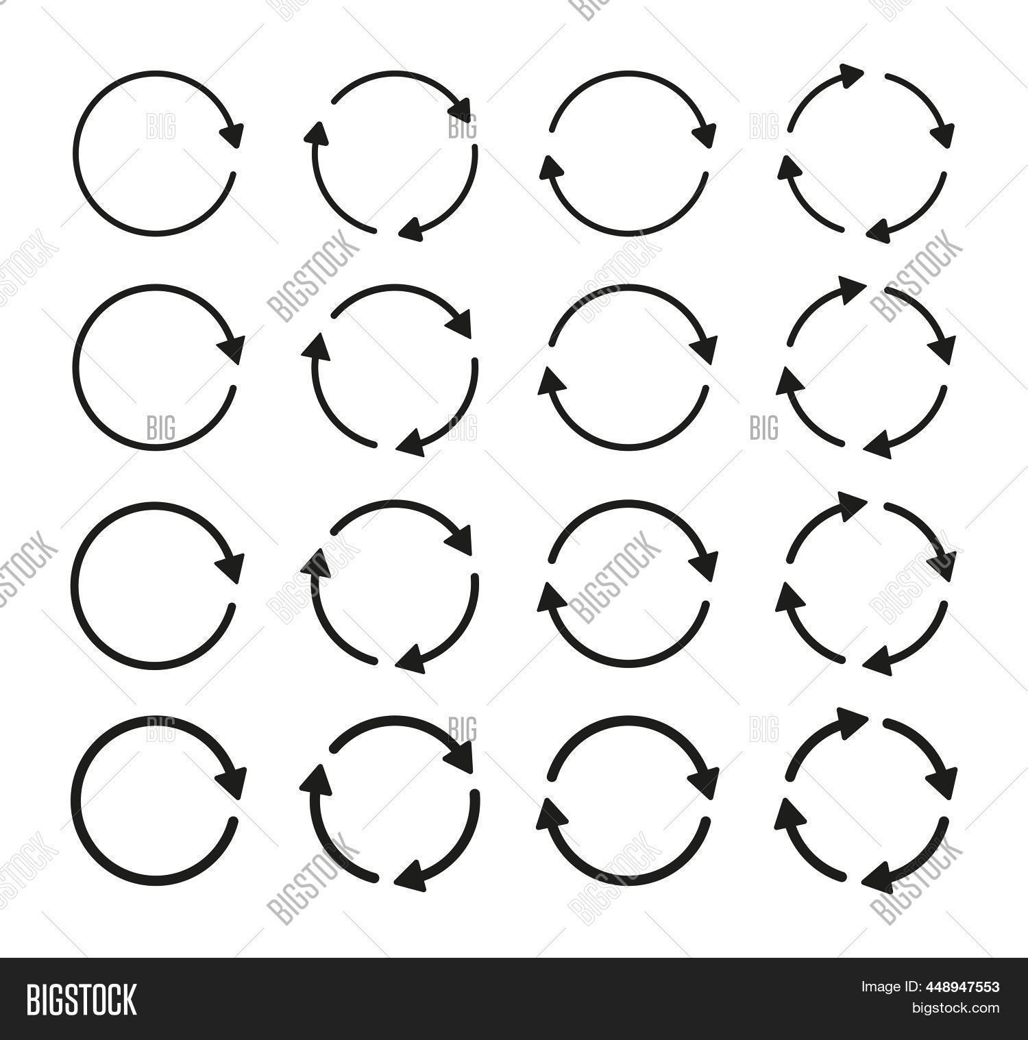 Set Circle Arrow Icons Image & Photo (Free Trial) | Bigstock