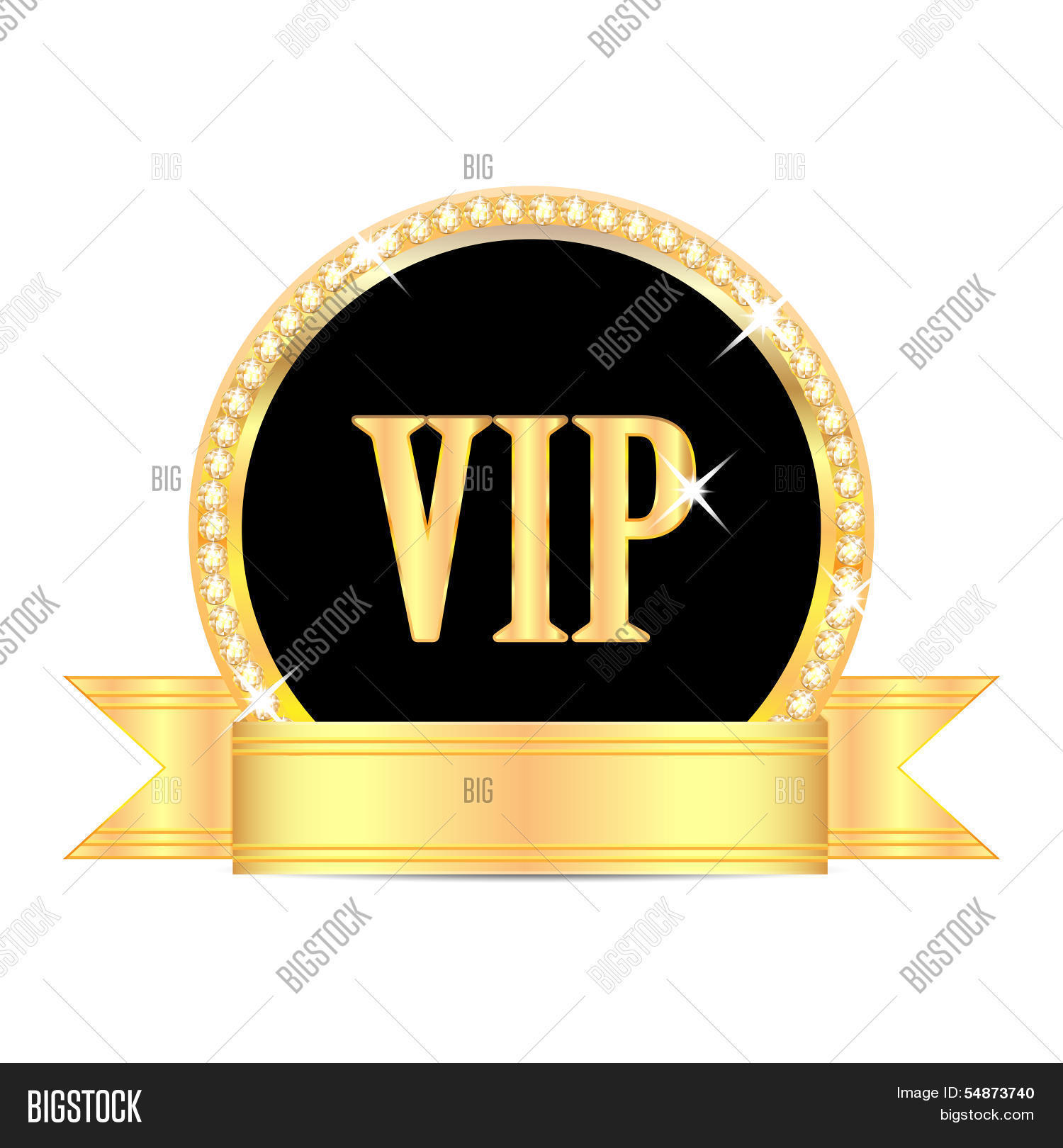 Medal Word Vip Golden Vector & Photo (Free Trial) | Bigstock