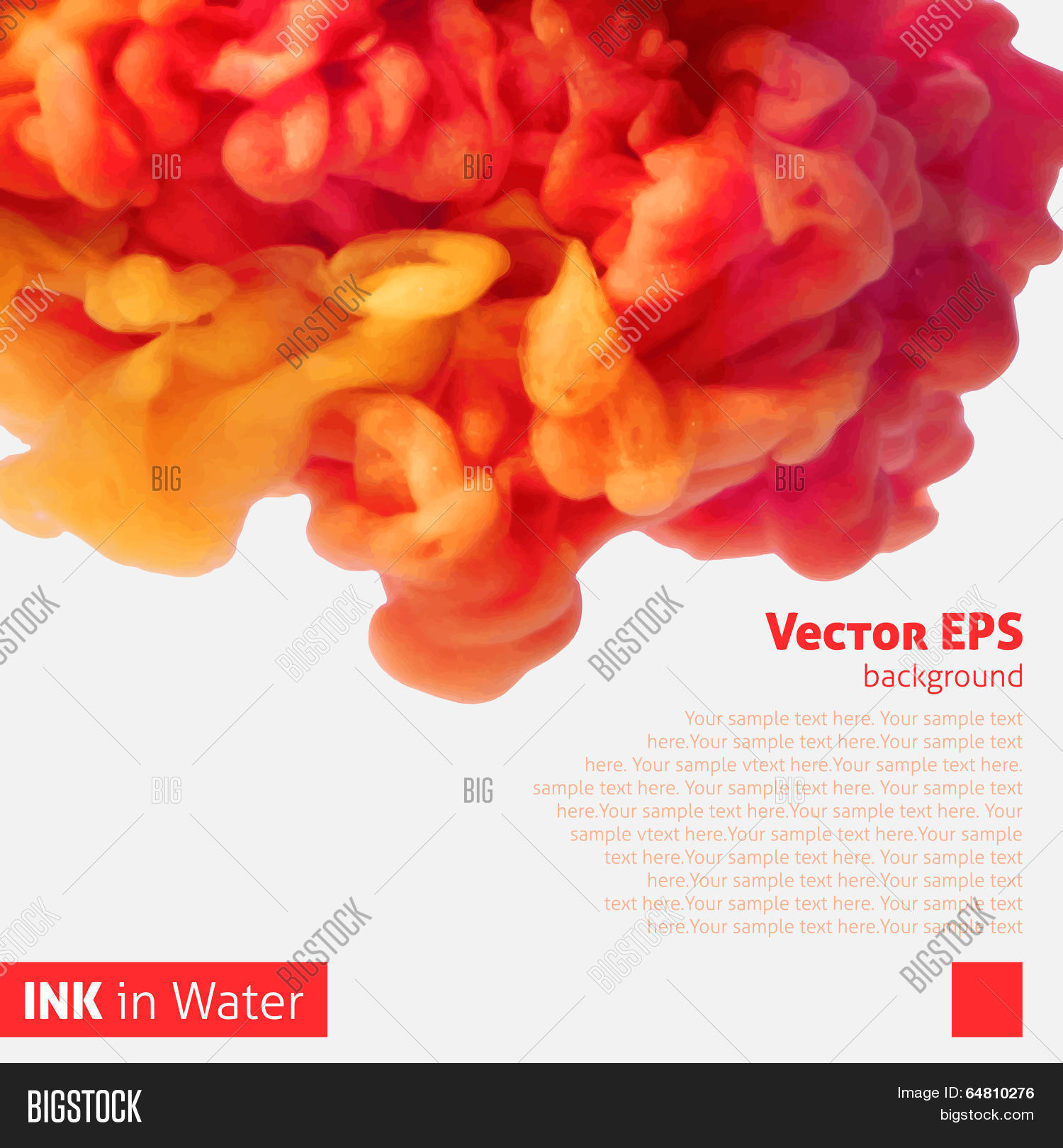 Orange Color Ink Vector & Photo (Free Trial) | Bigstock