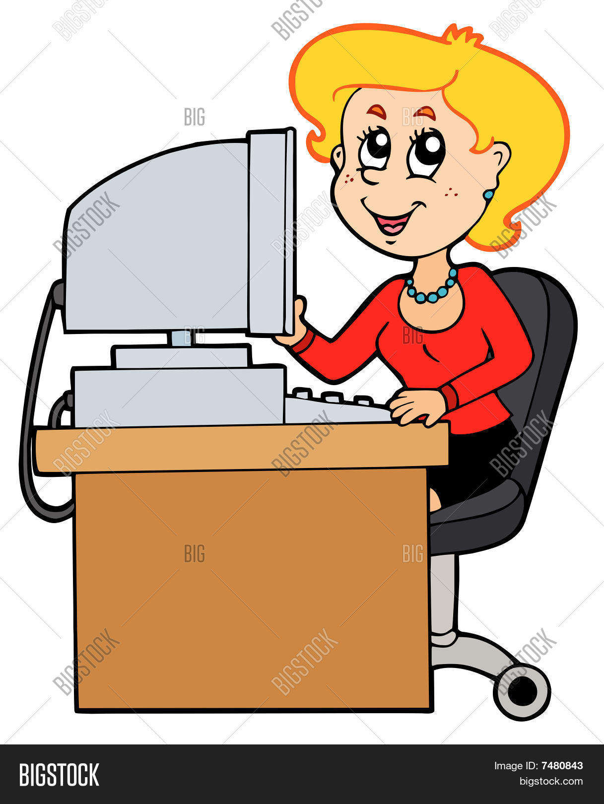 Cartoon Secretary Vector & Photo (Free Trial) | Bigstock