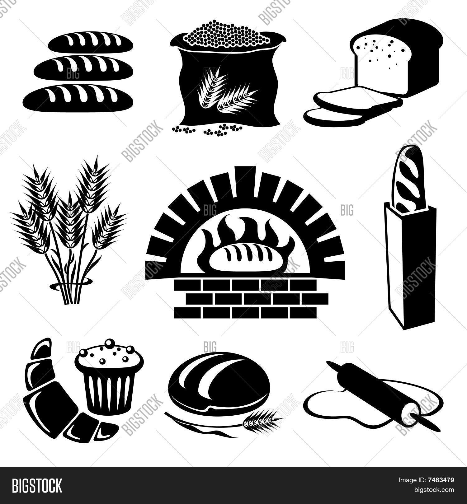 Bread Icons Vector & Photo (Free Trial) | Bigstock