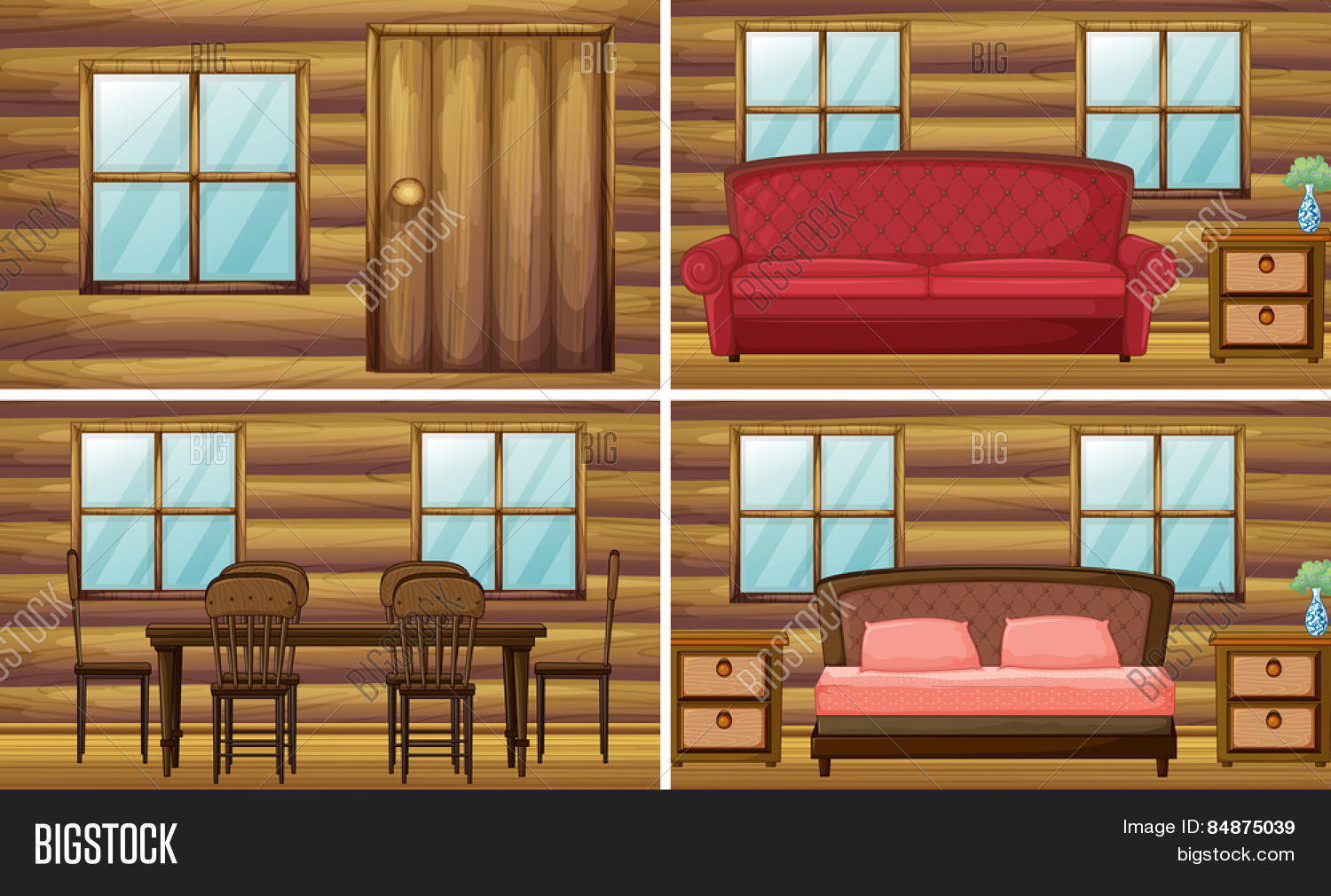 Many Rooms House Vector & Photo (Free Trial) | Bigstock