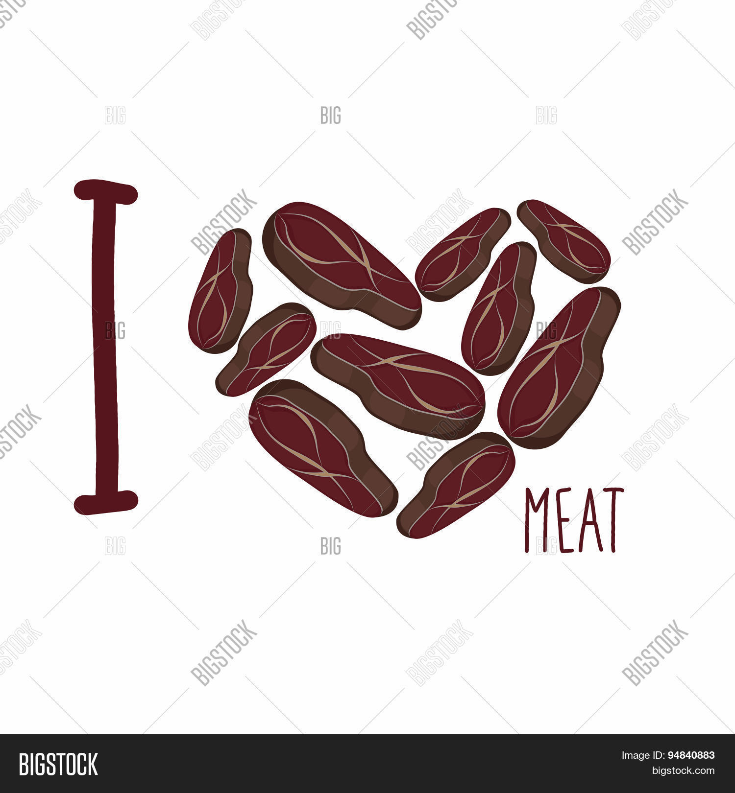 Love Meat. Heart Vector & Photo (Free Trial) | Bigstock