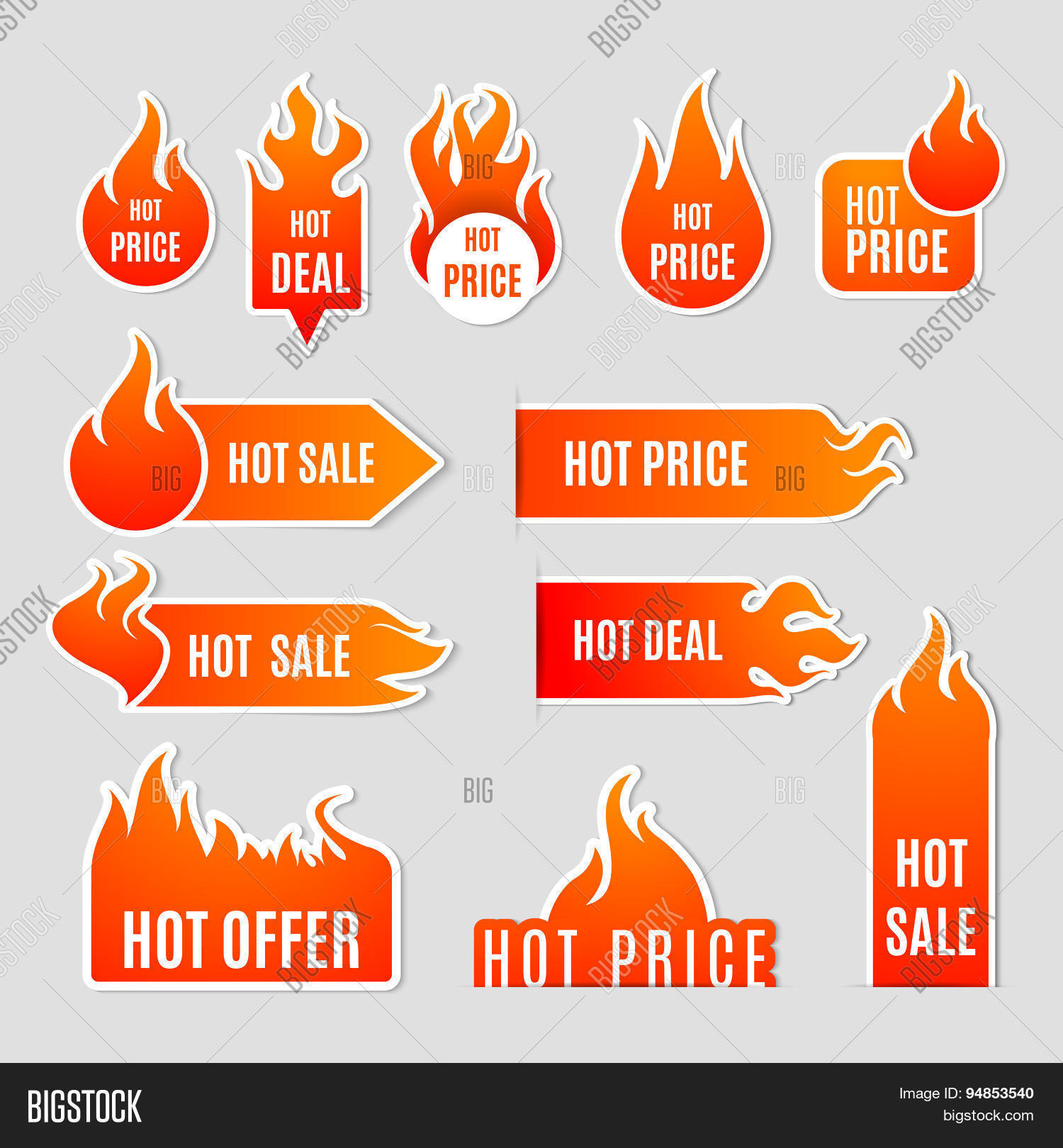 Fire Sale Flat Icon Vector & Photo (Free Trial) | Bigstock