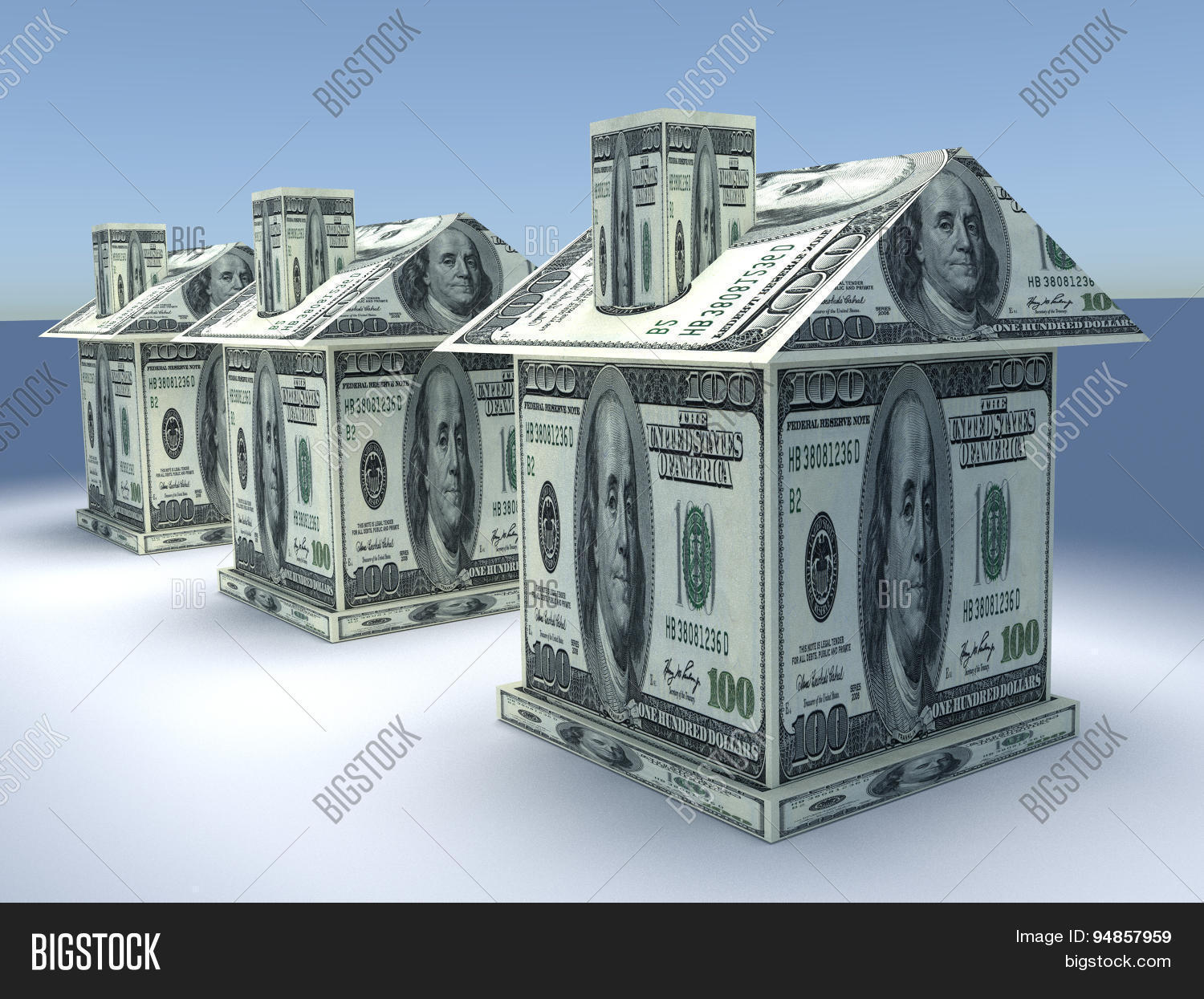 Three 3D Houses Money Image & Photo (Free Trial) | Bigstock