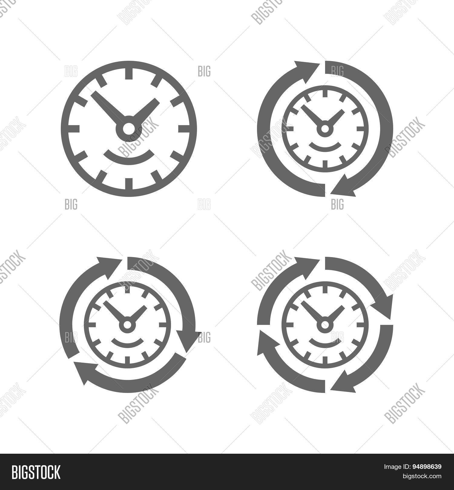 Clocks Arrows Symbol Vector & Photo (Free Trial) | Bigstock