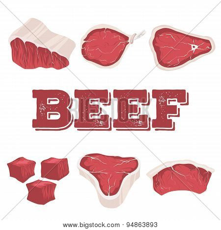 Beef Set.hand Drawn Vector & Photo (Free Trial) | Bigstock