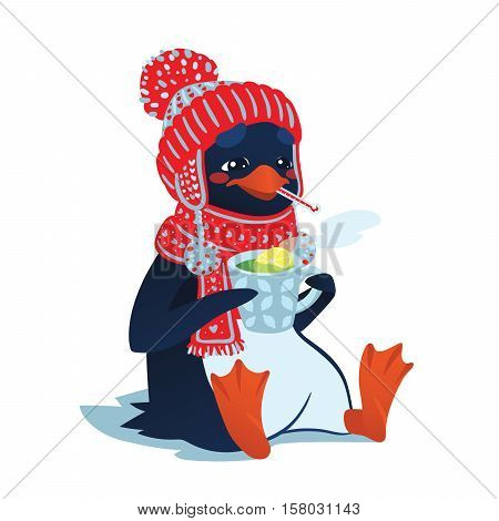 Cute Sick Penguin Vector & Photo (Free Trial) | Bigstock