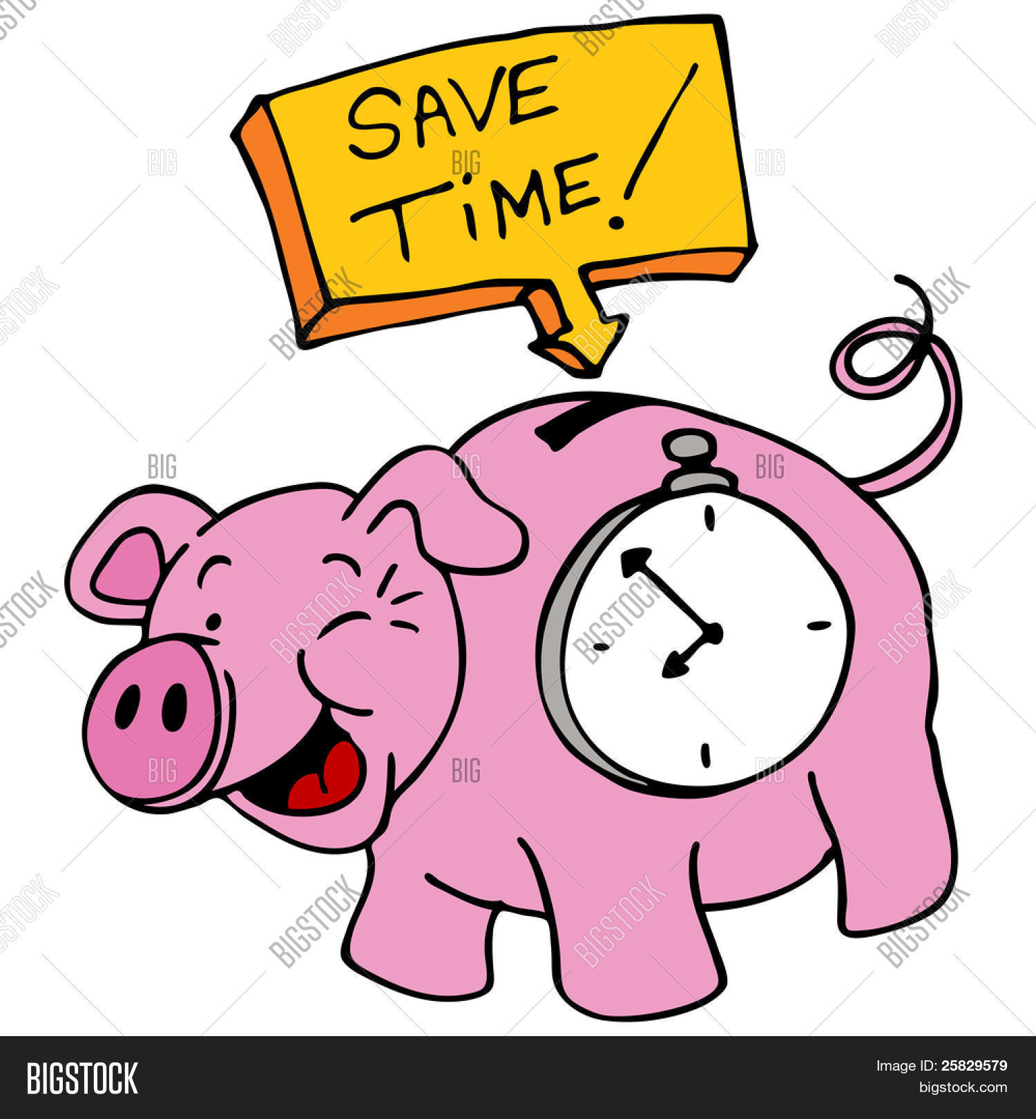 Image Save Time Piggy Vector & Photo (Free Trial) | Bigstock