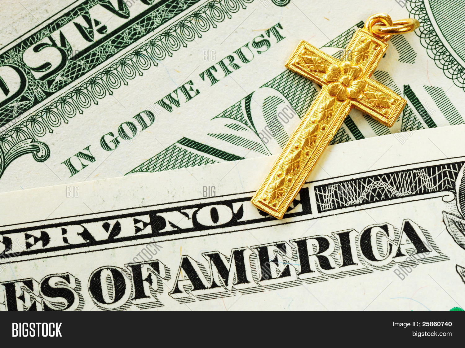 Golden Cross On Dollar Image & Photo (Free Trial) | Bigstock