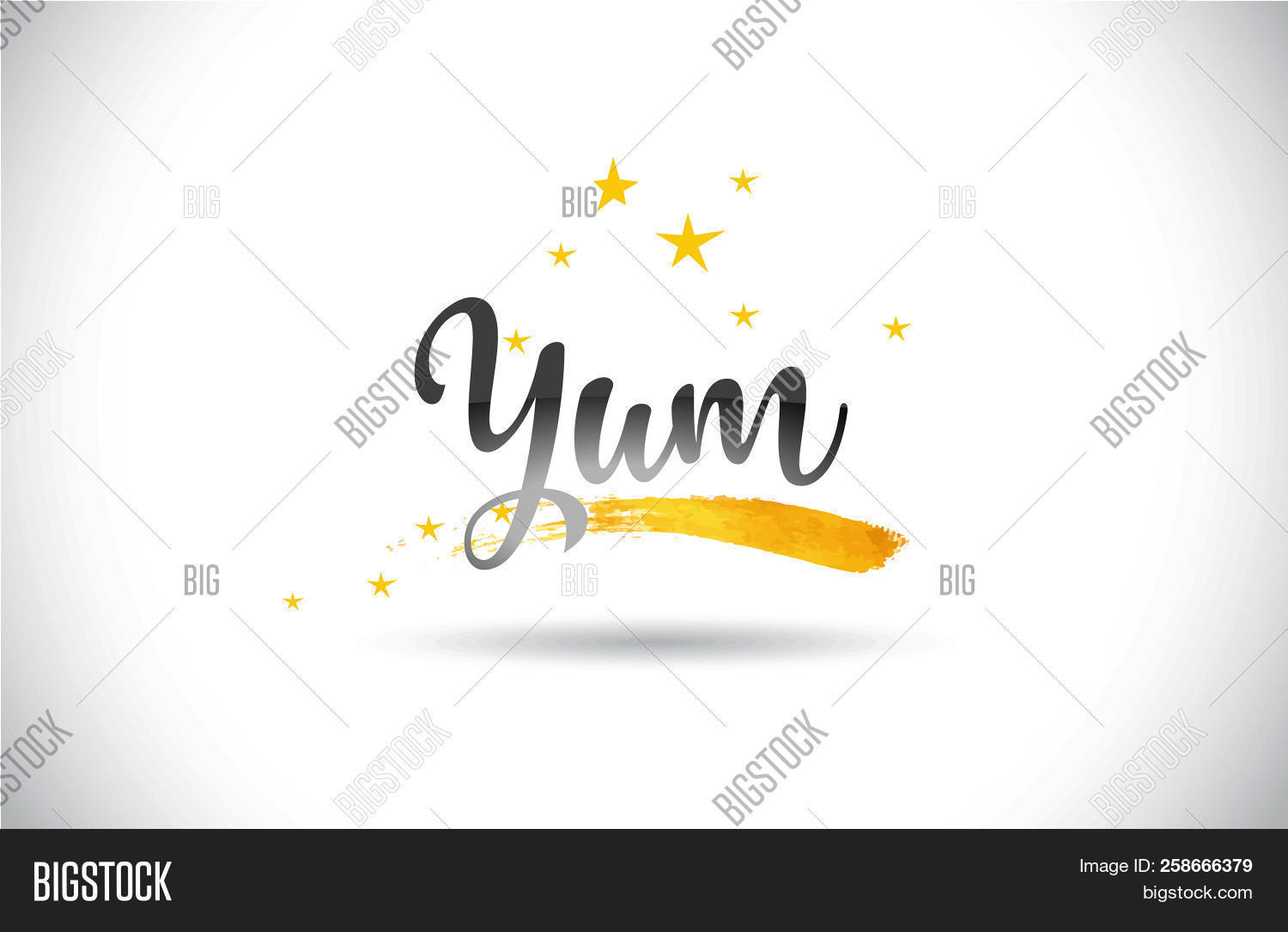 Yum Word Text Golden Vector & Photo (Free Trial) | Bigstock