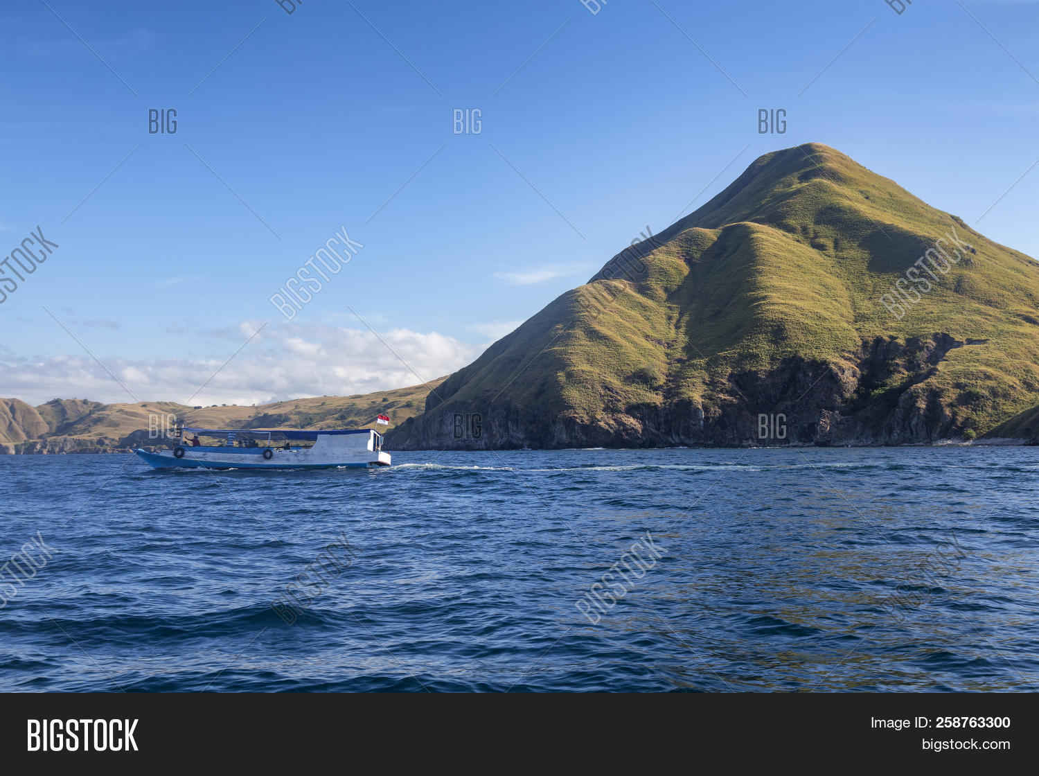 Blue Ocean Single Hill Image & Photo (Free Trial) | Bigstock