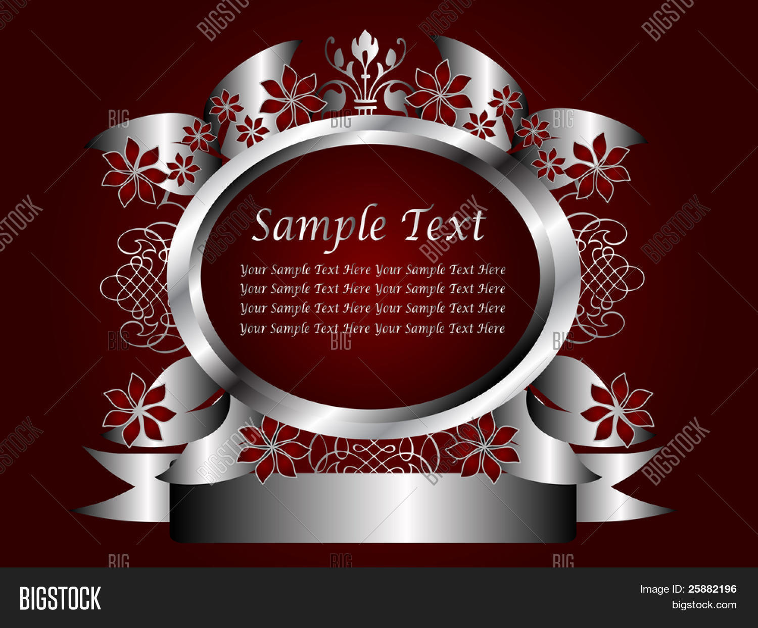 Silver Floral Vector Vector & Photo (Free Trial) | Bigstock