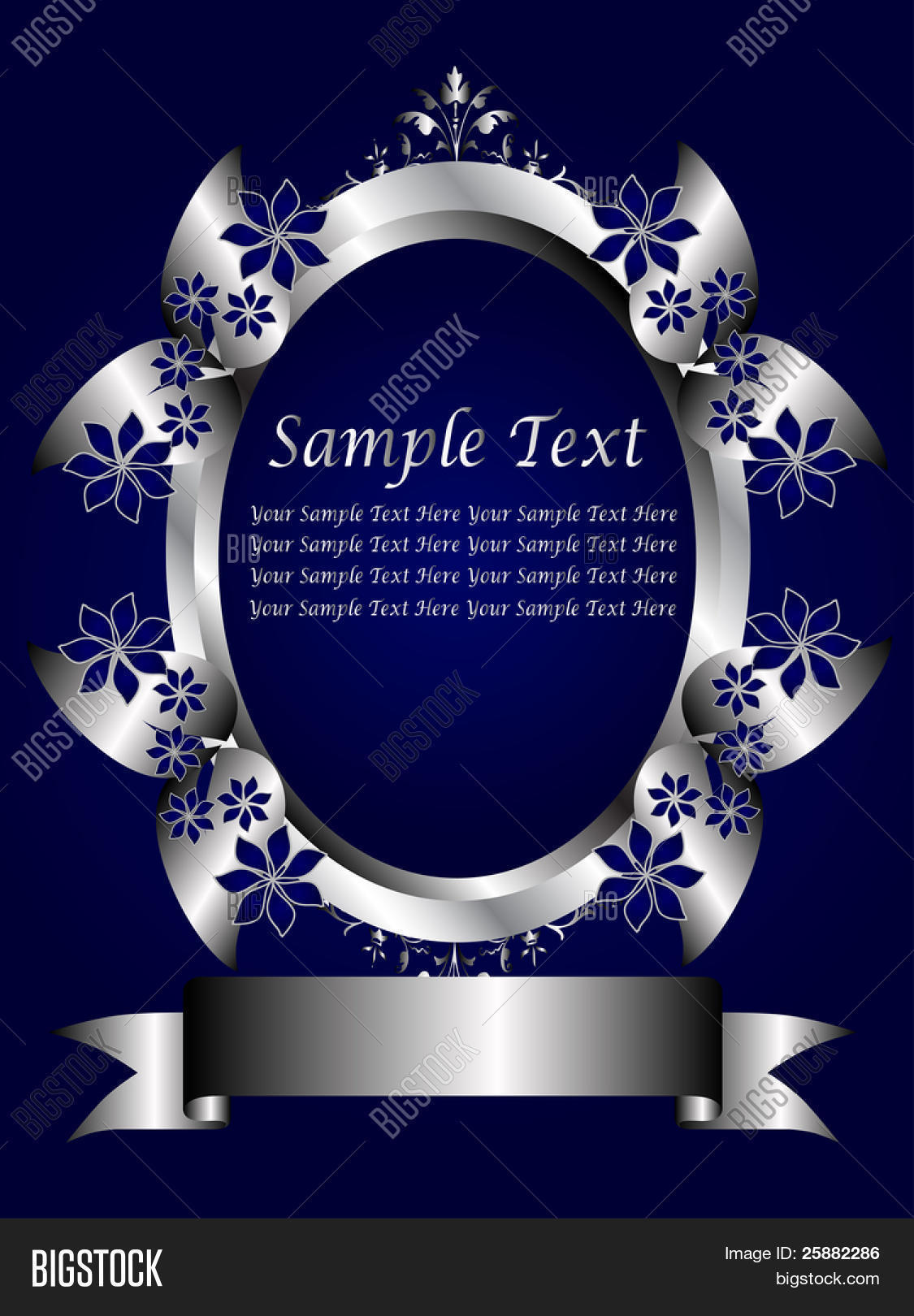 Silver Floral Vector Vector & Photo (Free Trial) | Bigstock