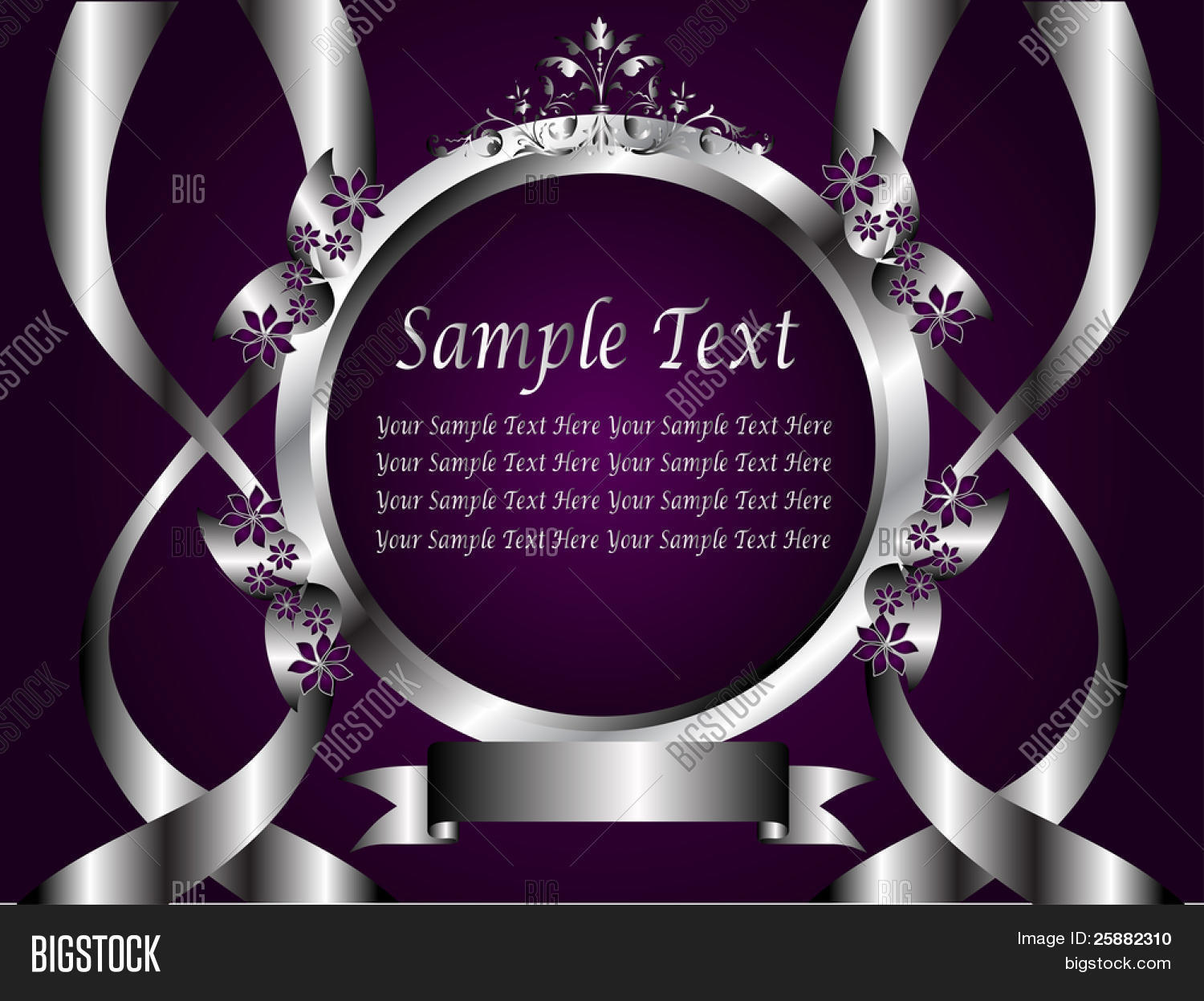 Silver Floral Vector Vector & Photo (Free Trial) | Bigstock