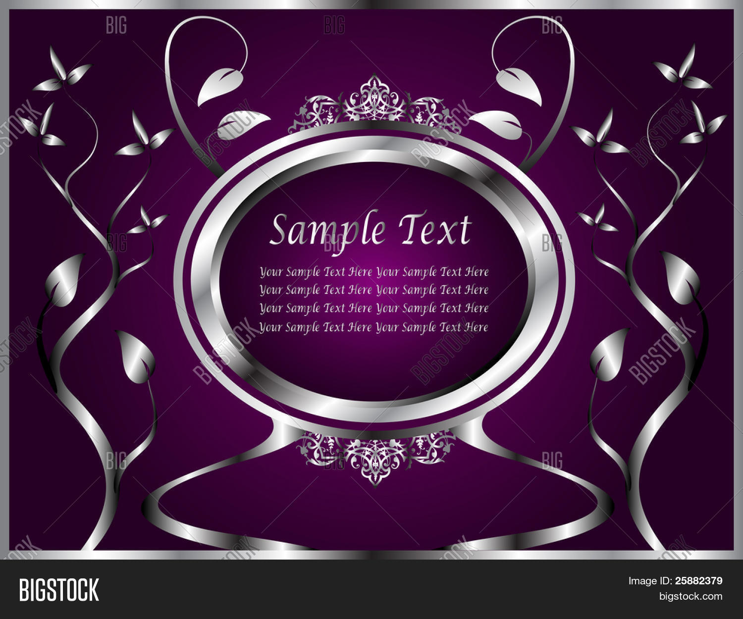 Silver Floral Vector Vector & Photo (Free Trial) | Bigstock