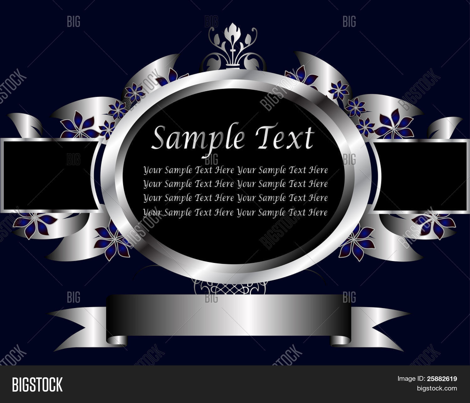 Silver Floral Vector Vector & Photo (Free Trial) | Bigstock