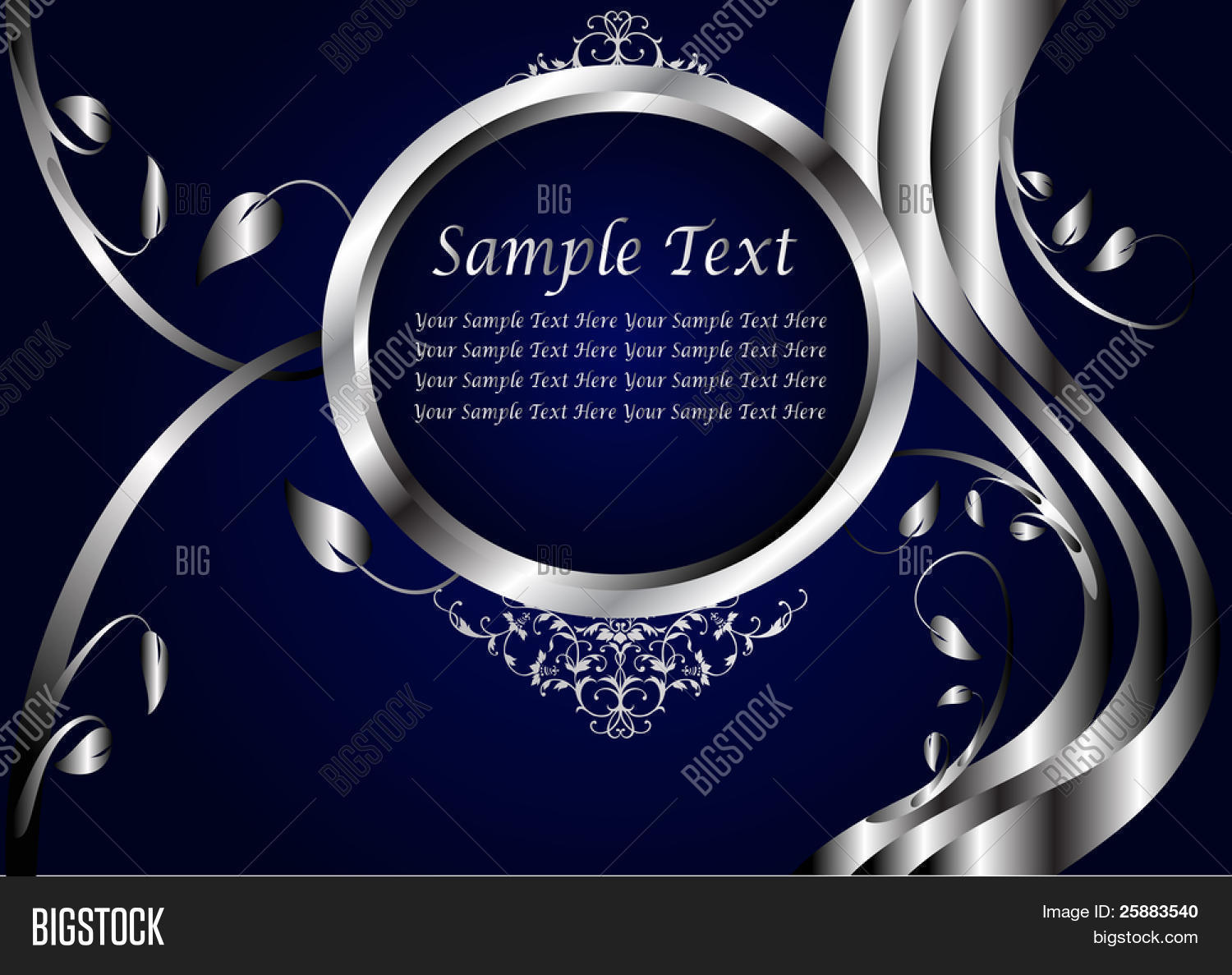 Silver Floral Design Vector & Photo (Free Trial) | Bigstock