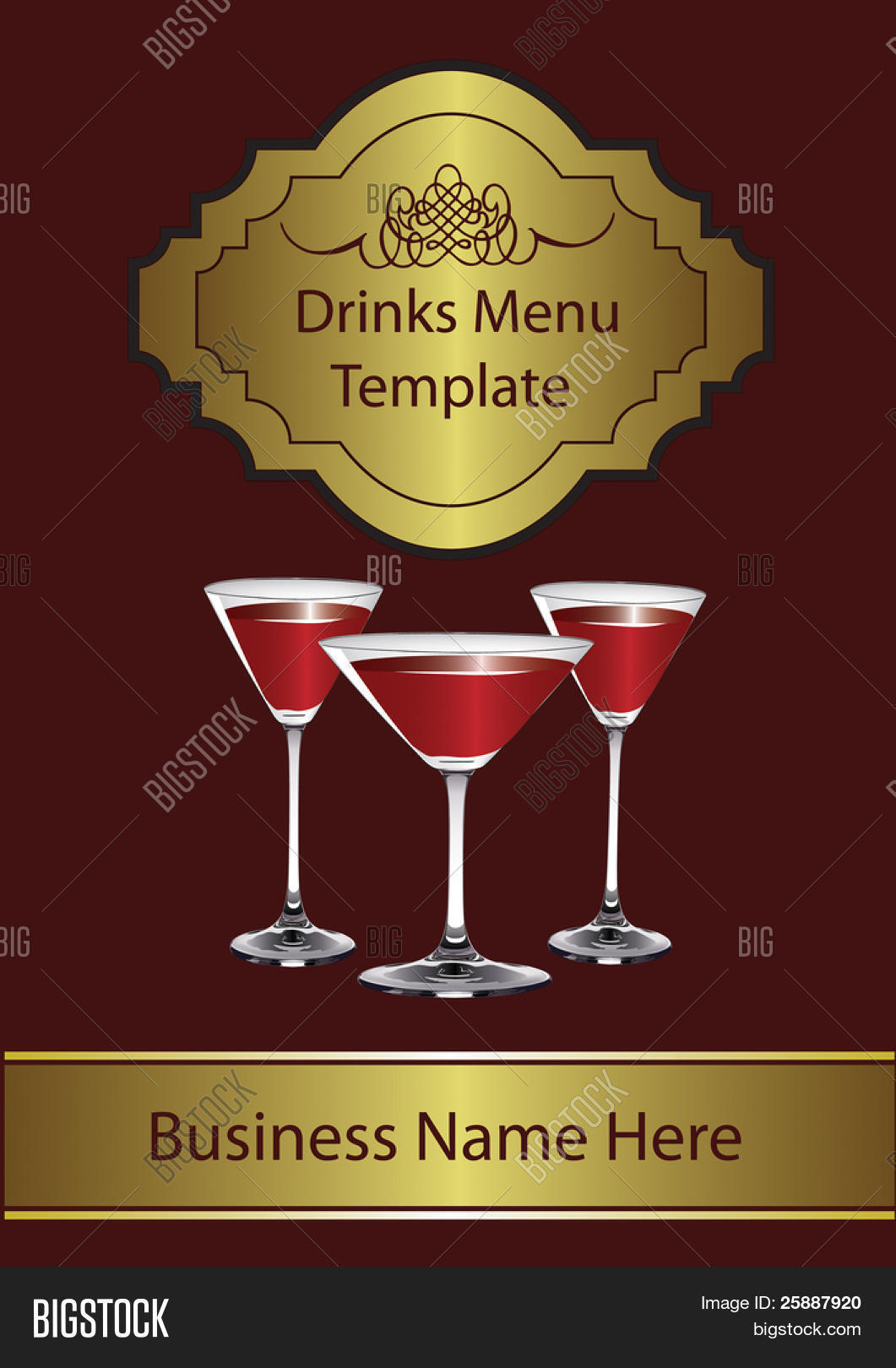 Drinks Menu Template Vector & Photo (Free Trial) | Bigstock