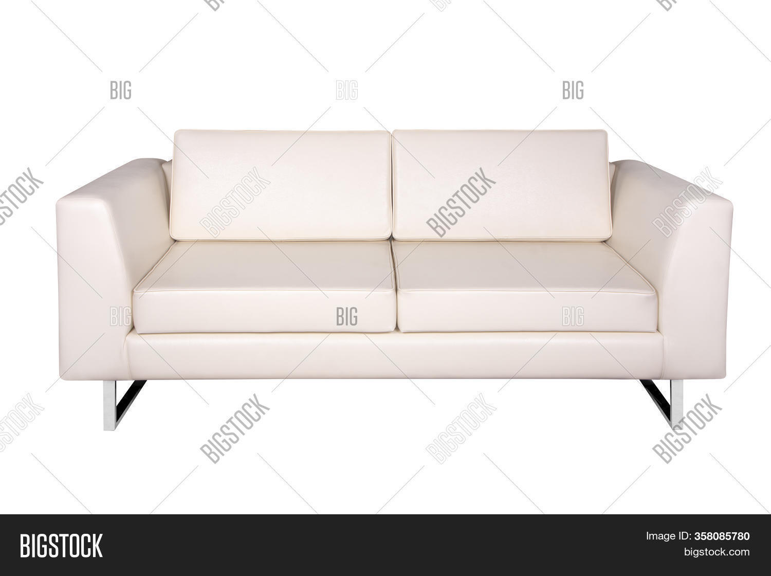 Front View White Sofa Image & Photo (Free Trial) | Bigstock