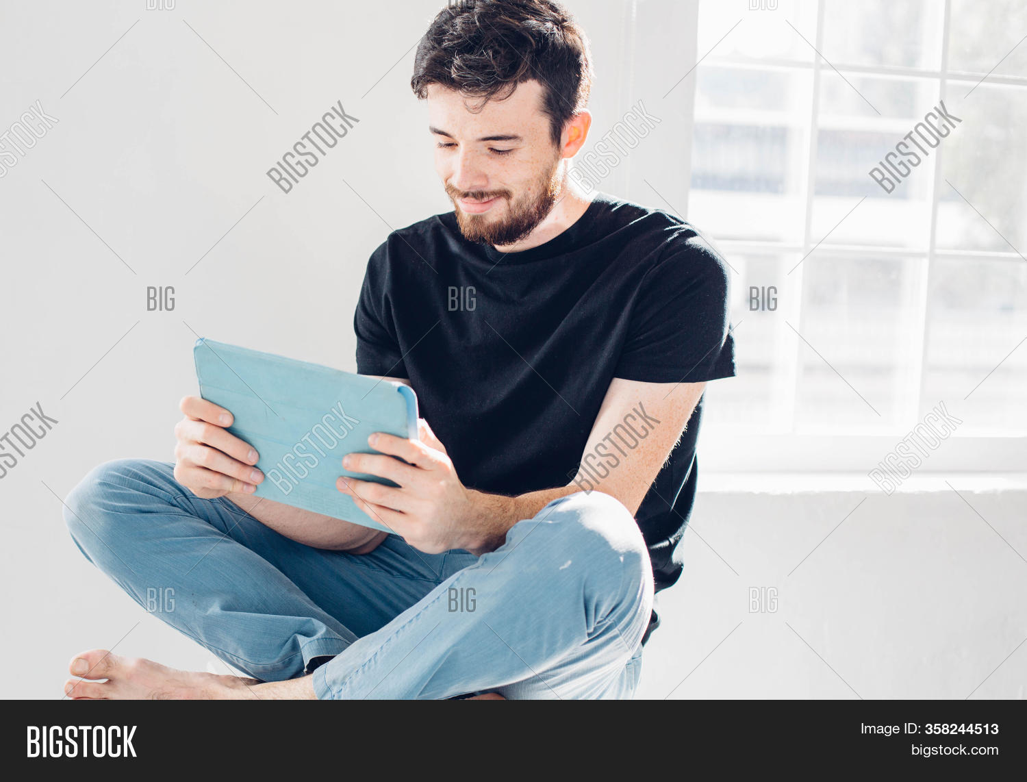 Man Played On Tablet. Image & Photo (Free Trial) | Bigstock