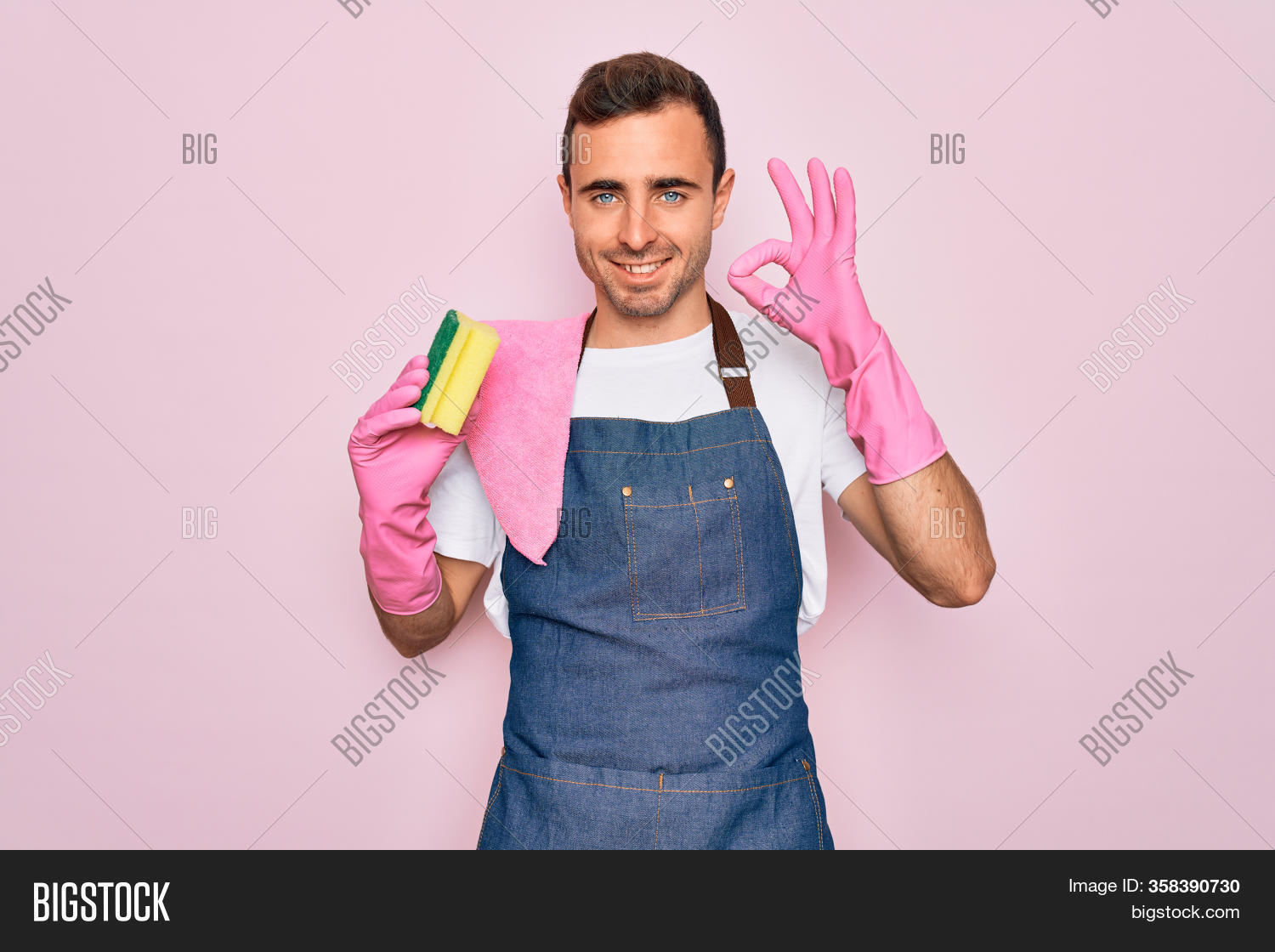 Young Cleaner Man Blue Image & Photo (Free Trial) | Bigstock