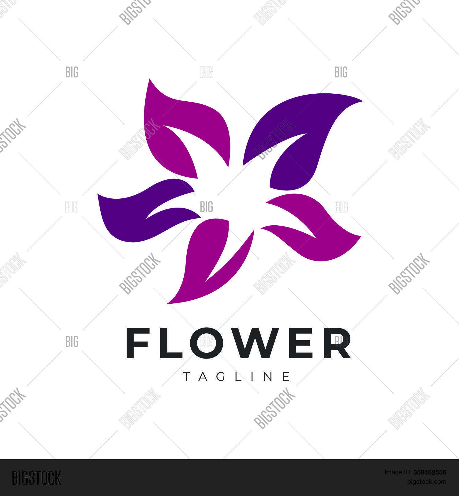 Flower Logo Purple Vector & Photo (Free Trial) | Bigstock